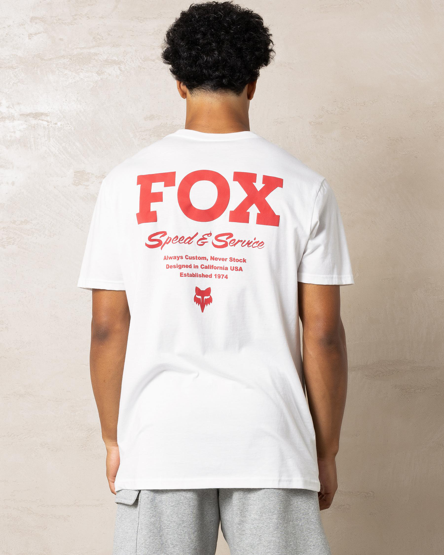 Shop Fox Speed & Service Premium T-Shirt In Optical White - Fast ...