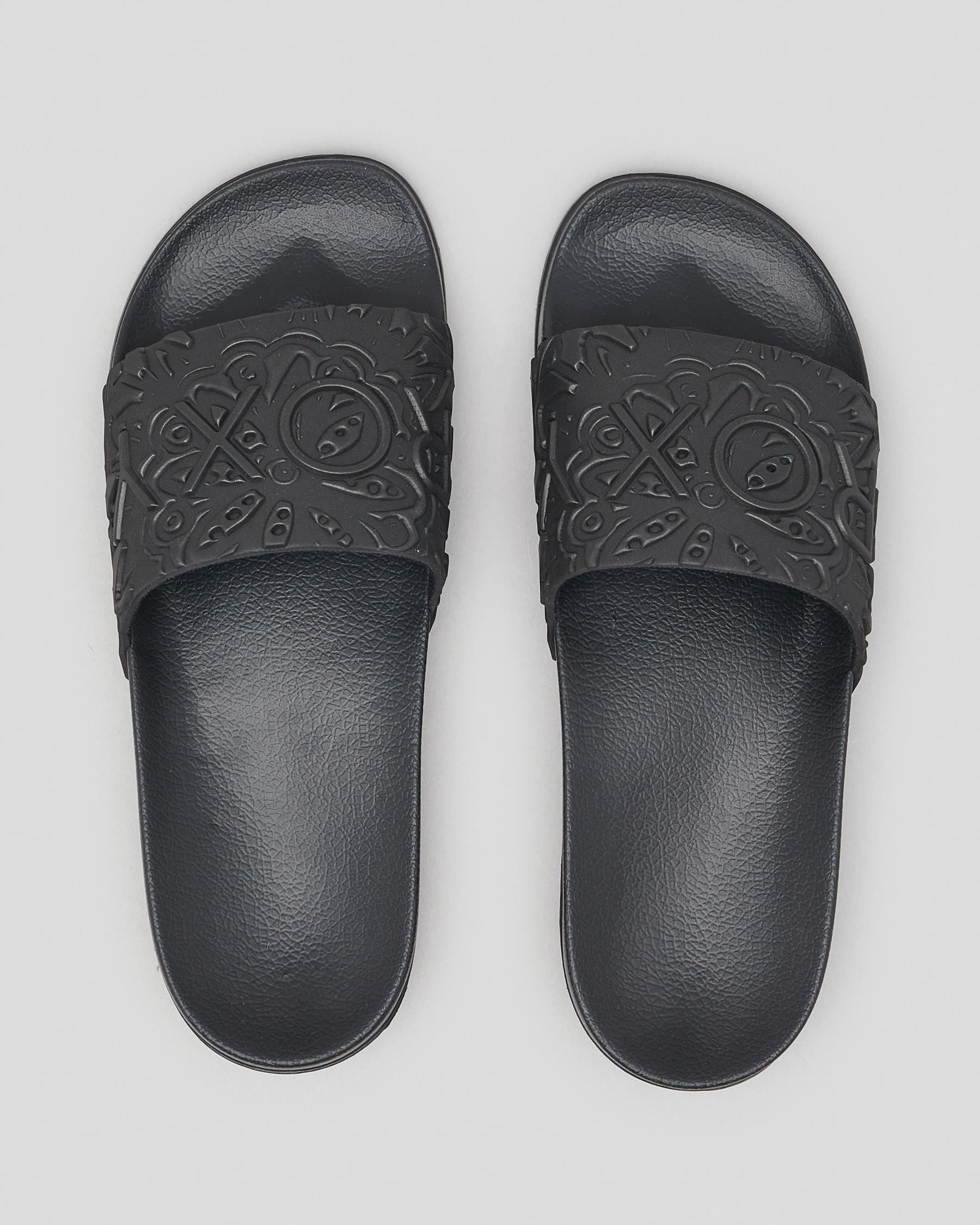 Shop Roxy Slippy Mandala Slide Sandals In Black - Fast Shipping & Easy ...