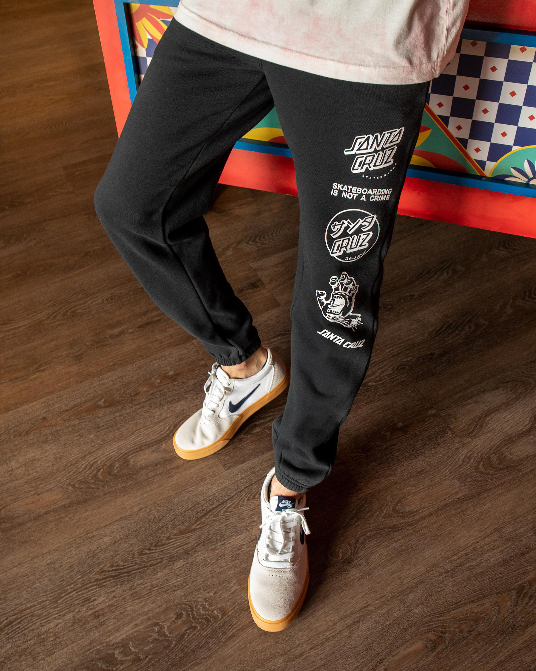 Shop Santa Cruz Mixed Up Track Pants In Black - Fast Shipping & Easy ...