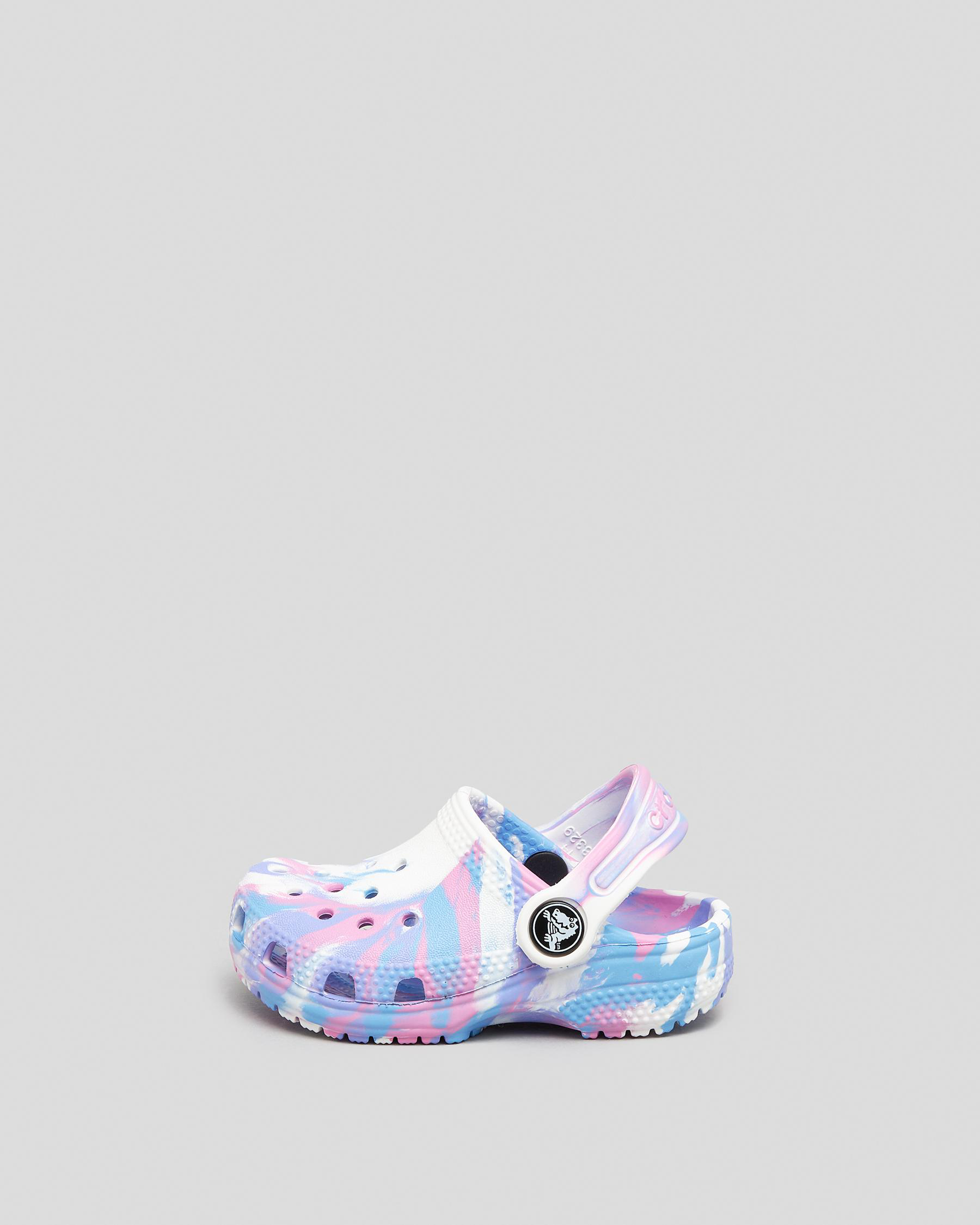 Crocs Toddlers' Classic Marble Clogs In White/pink - FREE* Shipping ...