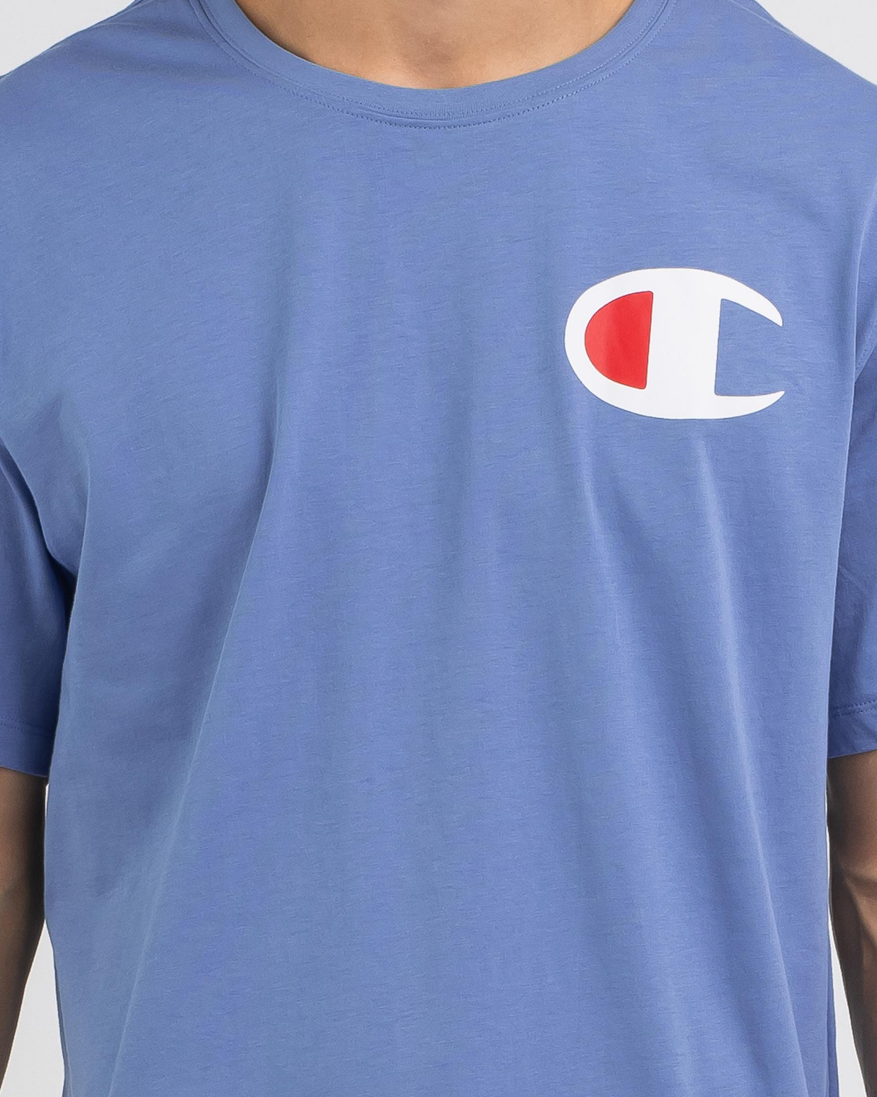 Shop Champion C Logo T-Shirt In Denim Fade - Fast Shipping & Easy ...
