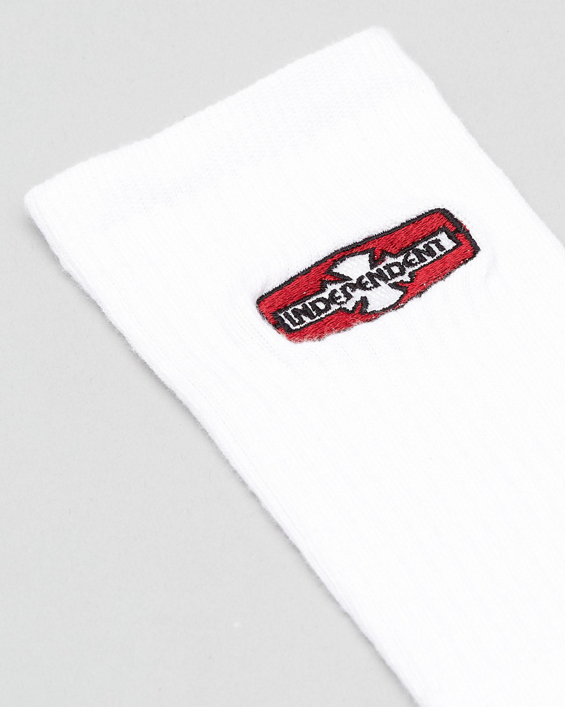 Shop Independent O.G.B.C Rigid Socks 4 Pack In White - Fast Shipping ...