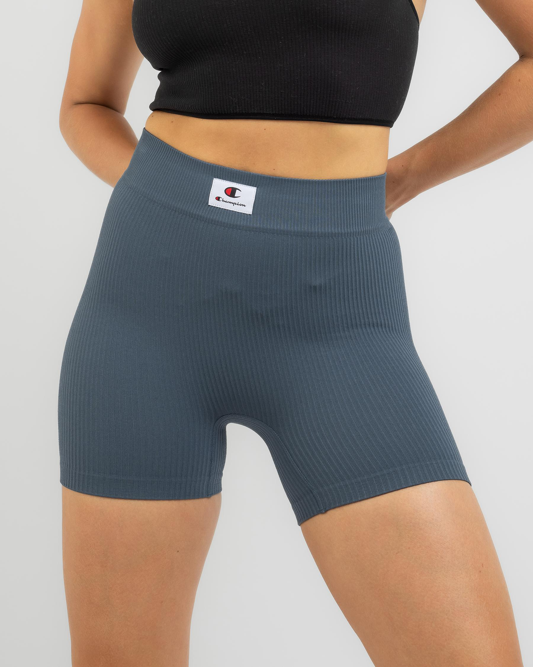 Shop Champion Life Seamless Bike Shorts In Trekking Grey - Fast ...