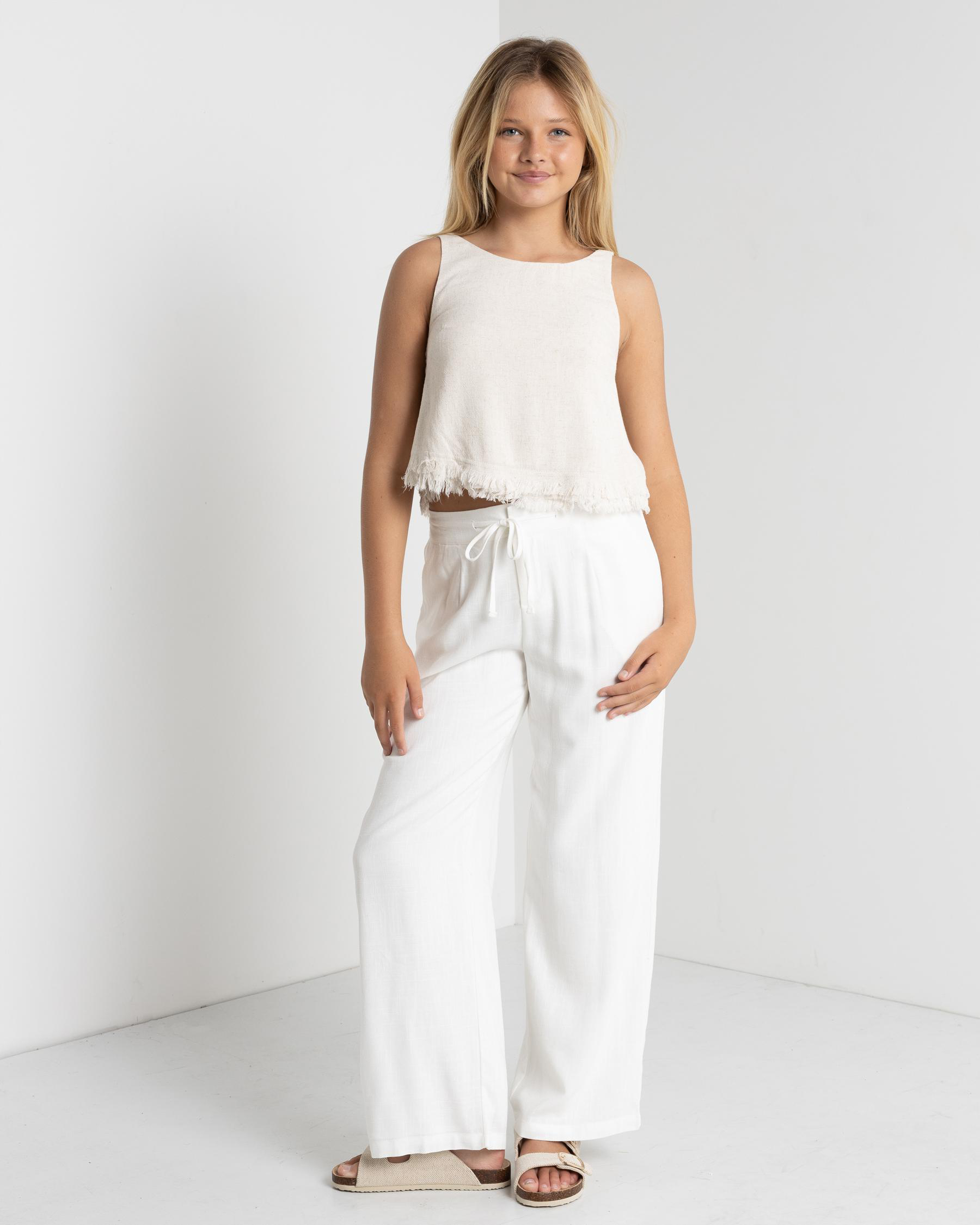 Shop Mooloola Girls' Olli Dallis Top In Natural Salt & Pepper - Fast ...