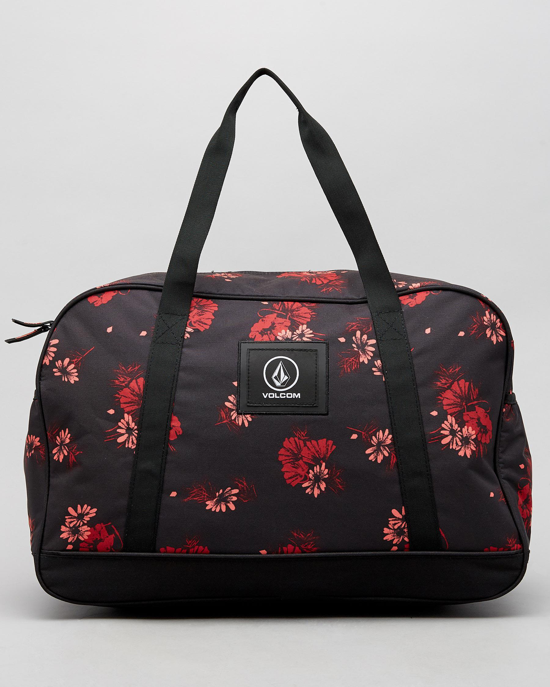 Shop Volcom Patch Attack Travel Bag In Washed Black - Fast Shipping ...