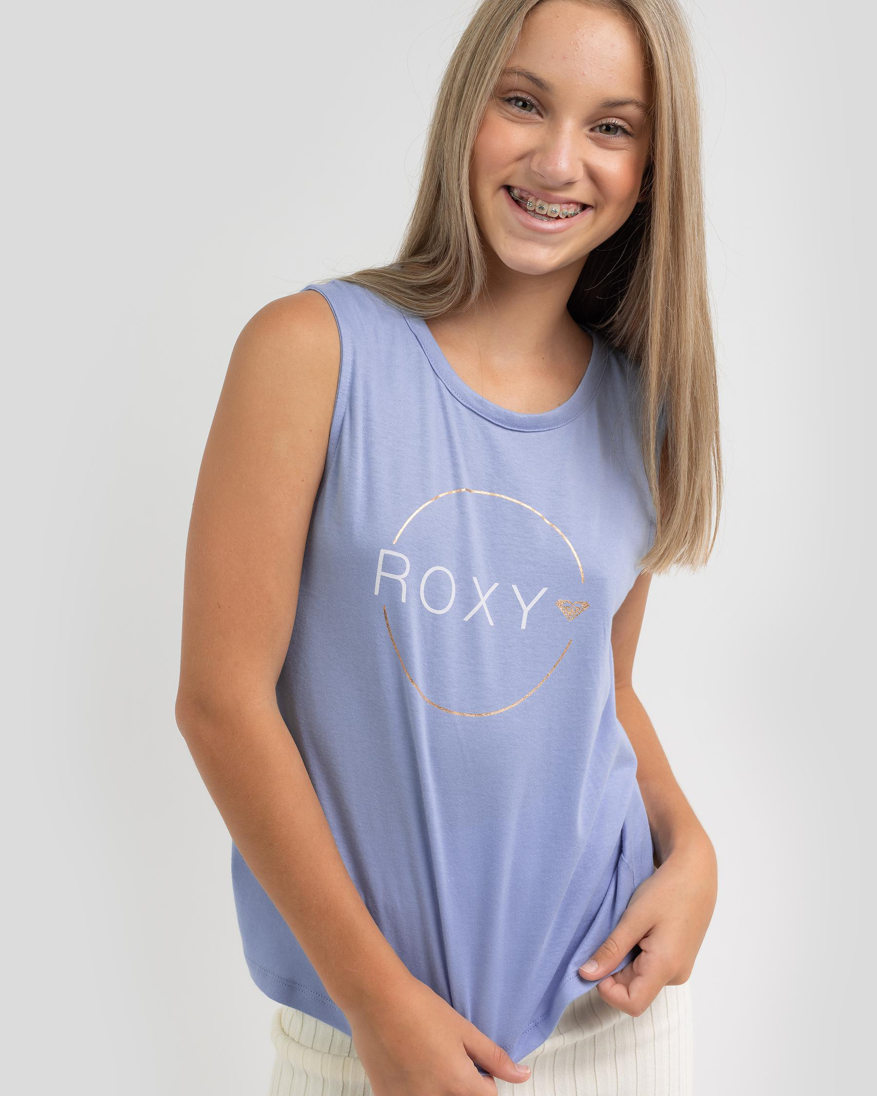 Shop Roxy Girls' Someone Else Tank Top In Lavender Lustre - Fast ...