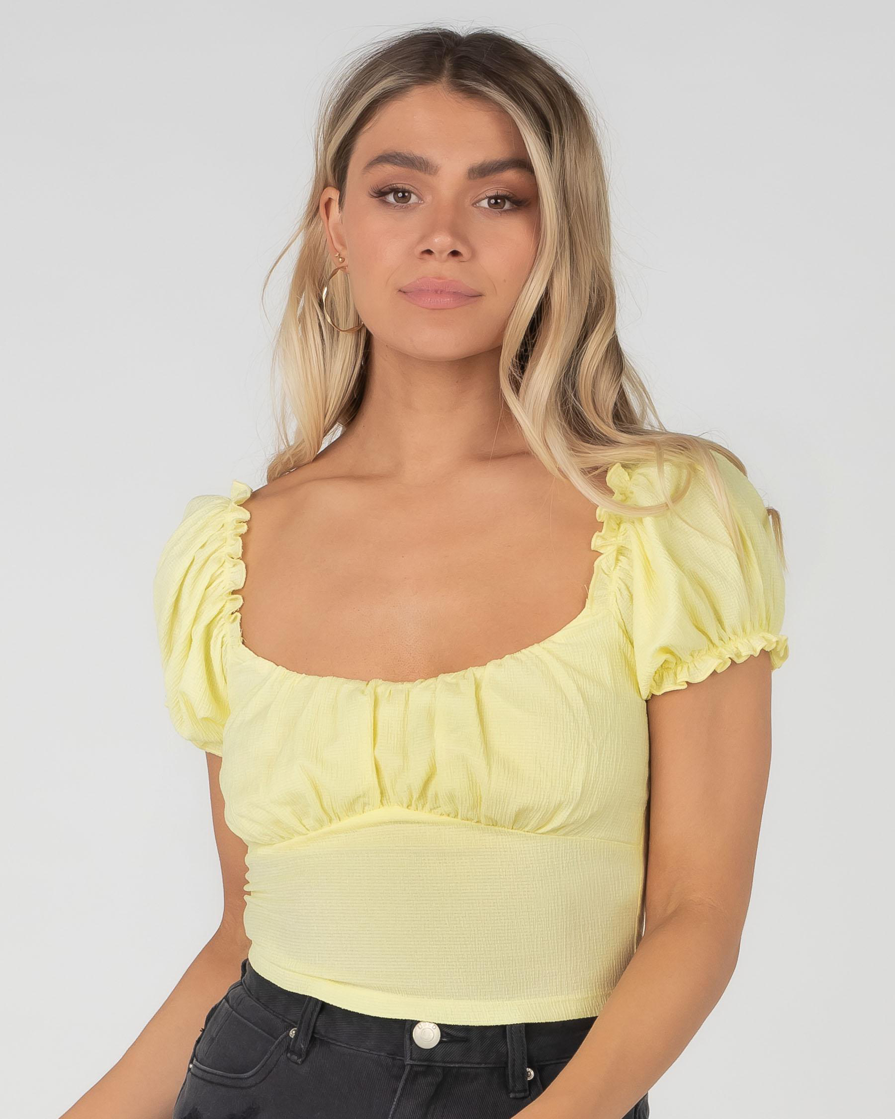 Shop Mooloola Mezzanine Top In Butter Yellow - Fast Shipping & Easy ...
