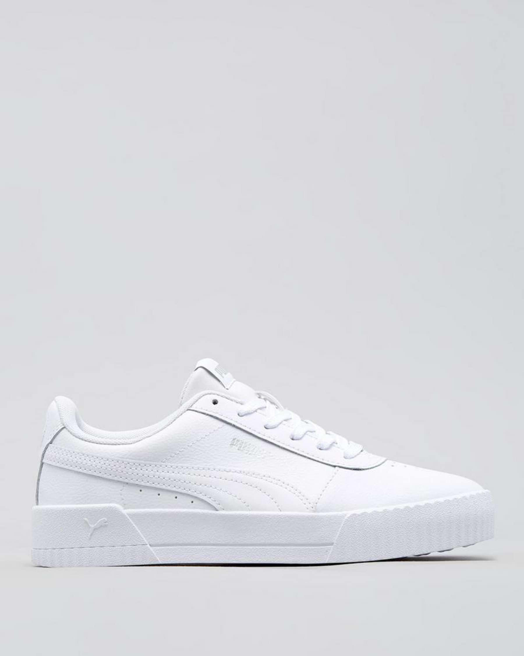 Shop Puma Womens Carina Lift Shoes In White/white/silver - Fast ...