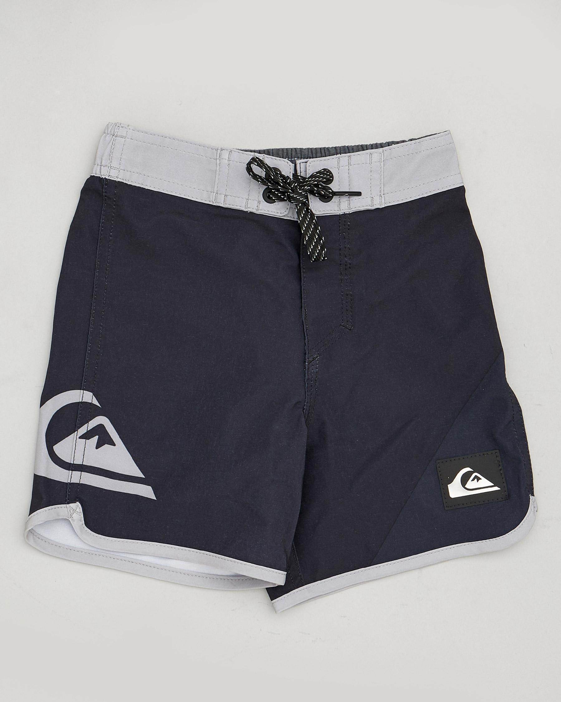 Shop Quiksilver Toddlers' Highline New Wave Board Shorts In Black ...