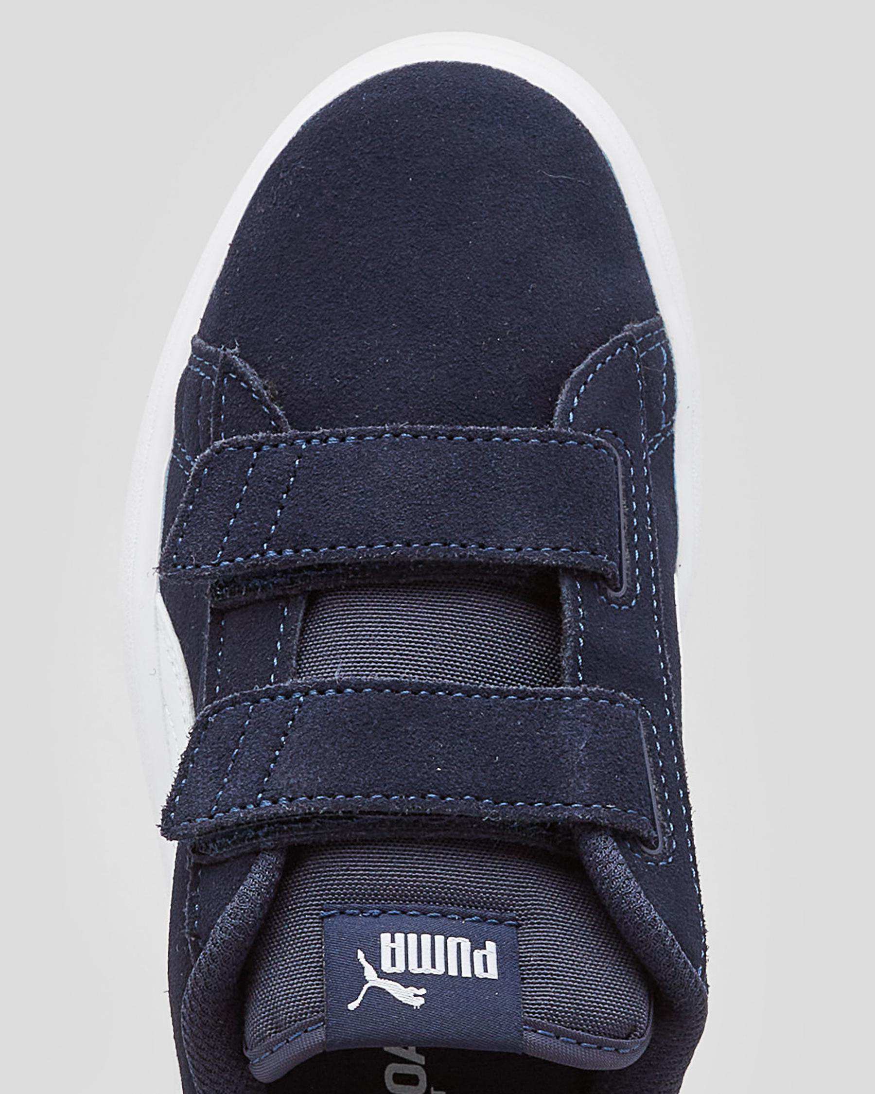 Shop Puma Kids' Smash V2 SD V Shoes In Peacoat-puma White - Fast ...