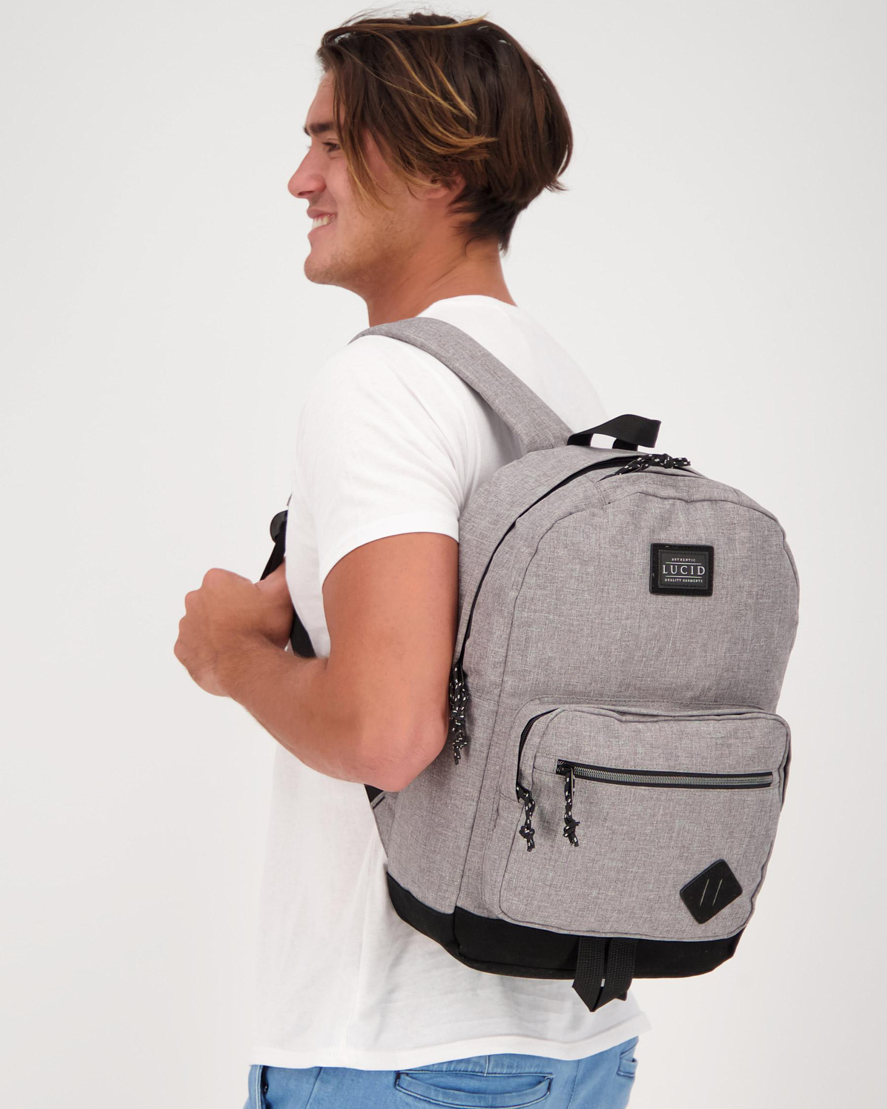 Shop Lucid Indicator Backpack In Grey Heather/black - Fast Shipping ...
