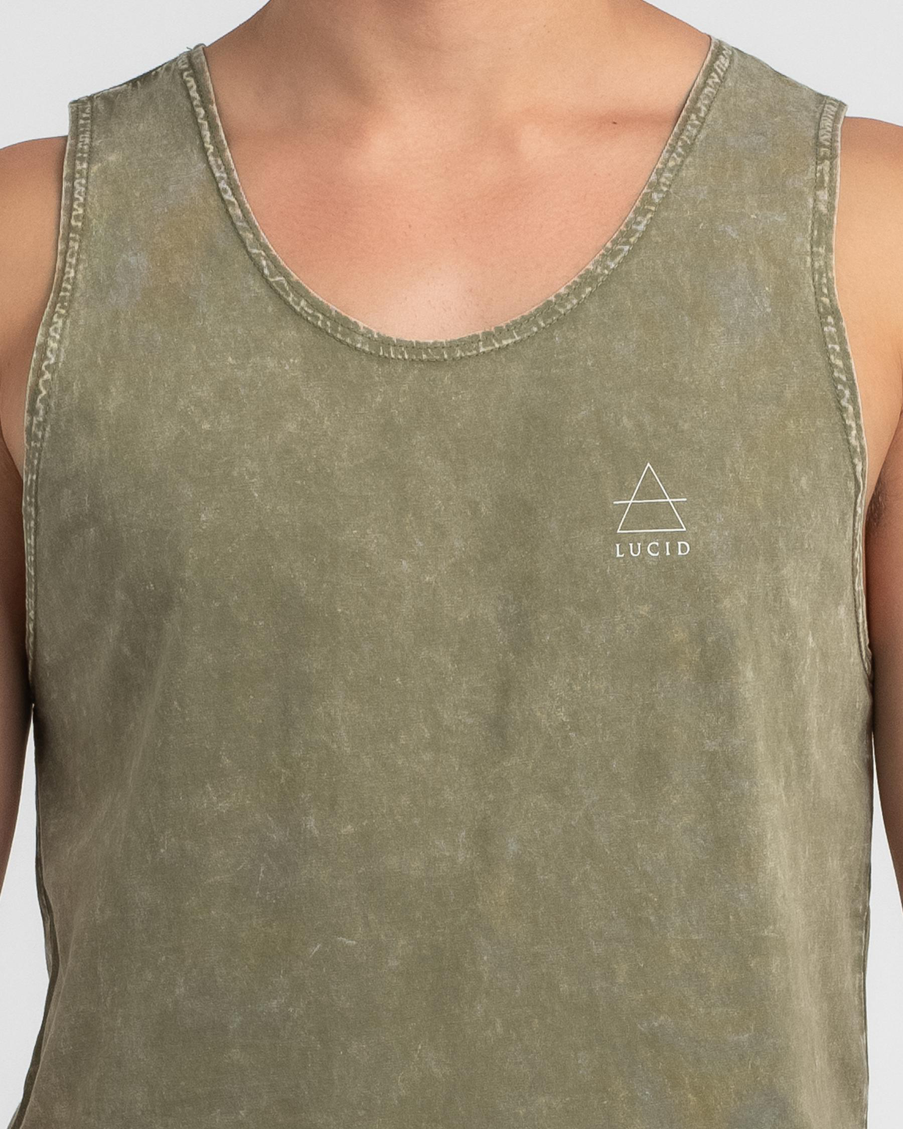 Shop Lucid Intent Singlet In Olive Acid - Fast Shipping & Easy Returns ...