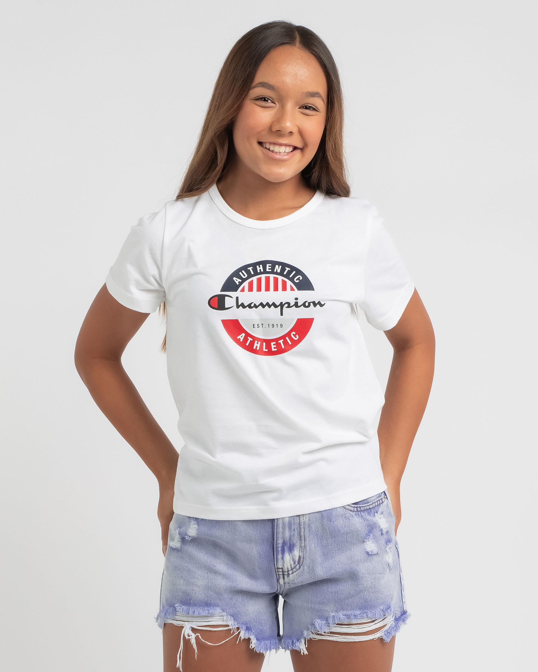 Shop Champion Girls' Sporty T-Shirt In White - Fast Shipping & Easy ...
