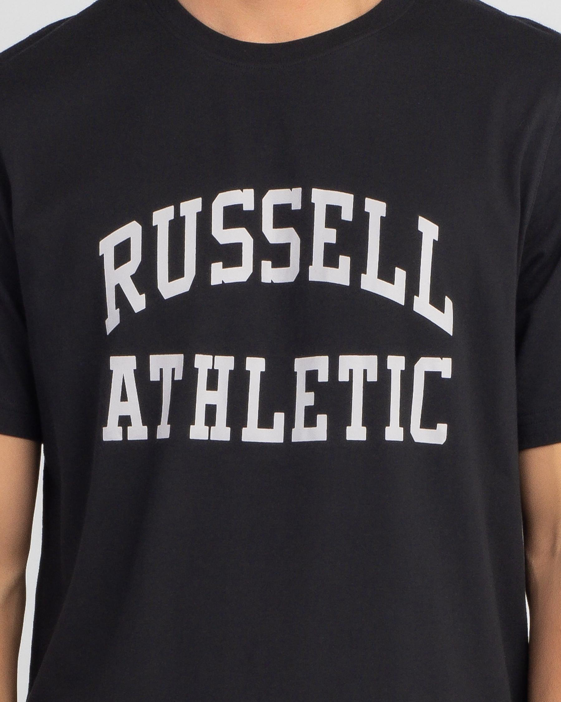 Shop Russell Athletic Russell Arch Logo Crew T-Shirt In Black - Fast ...