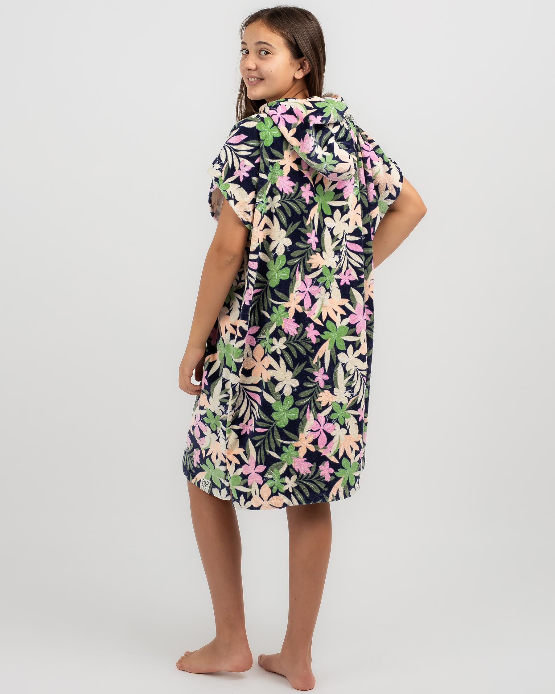 Shop Roxy Girls' RG Stay Magical Printed Hooded Towel In Naval Academy ...