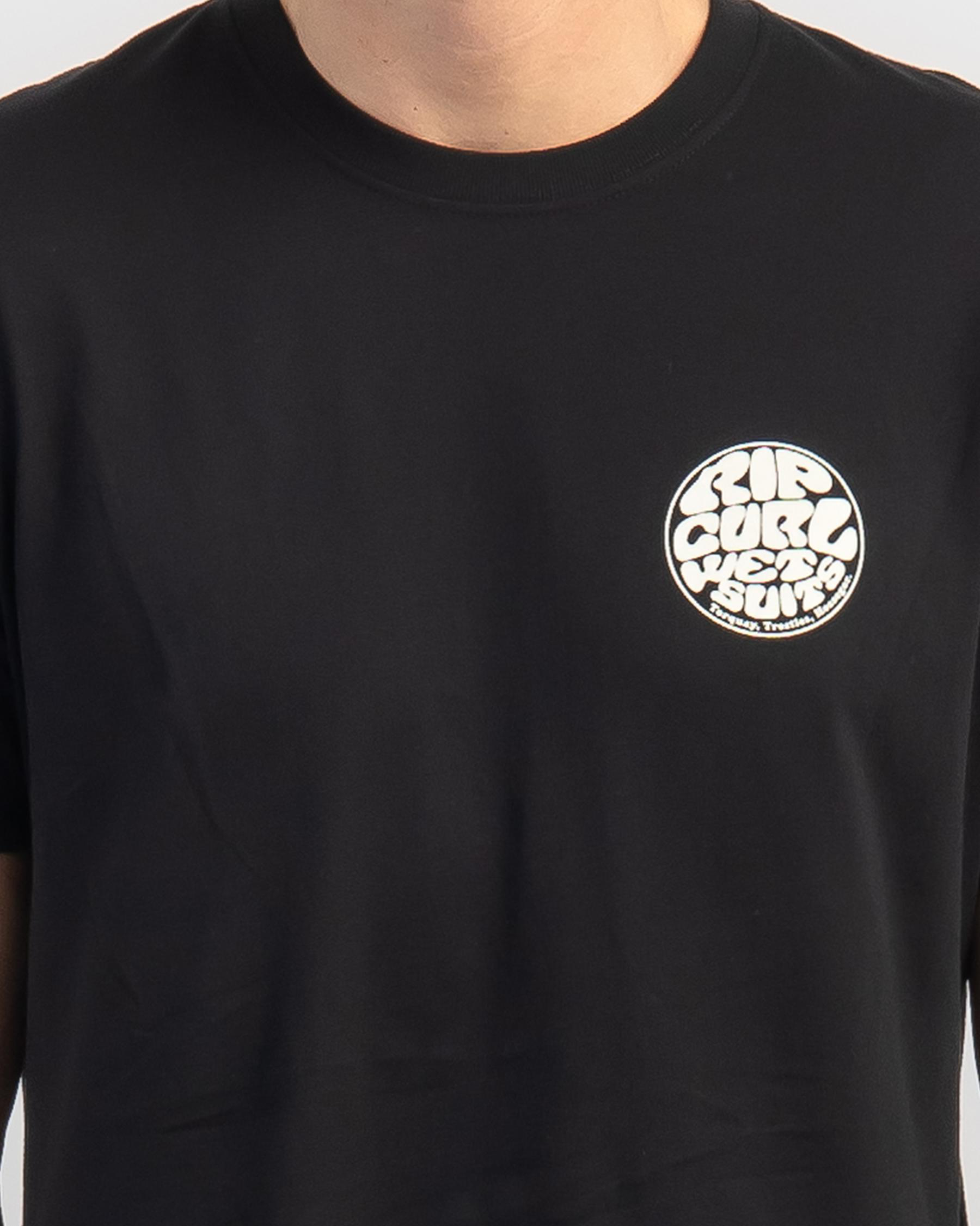 Shop Rip Curl Wetsuit Icon T-Shirt In Black - Fast Shipping & Easy ...