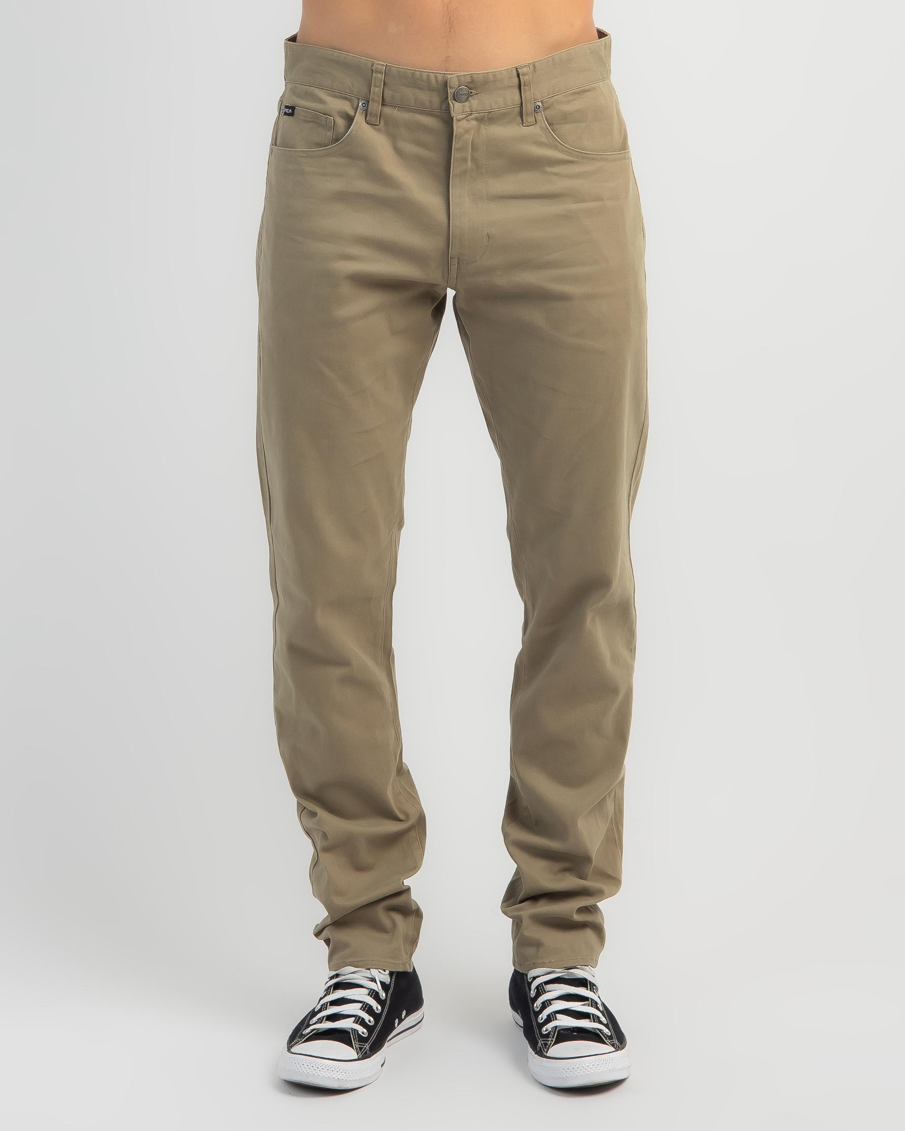 Shop RVCA Daggers Twill Pants In Wood - Fast Shipping & Easy Returns ...