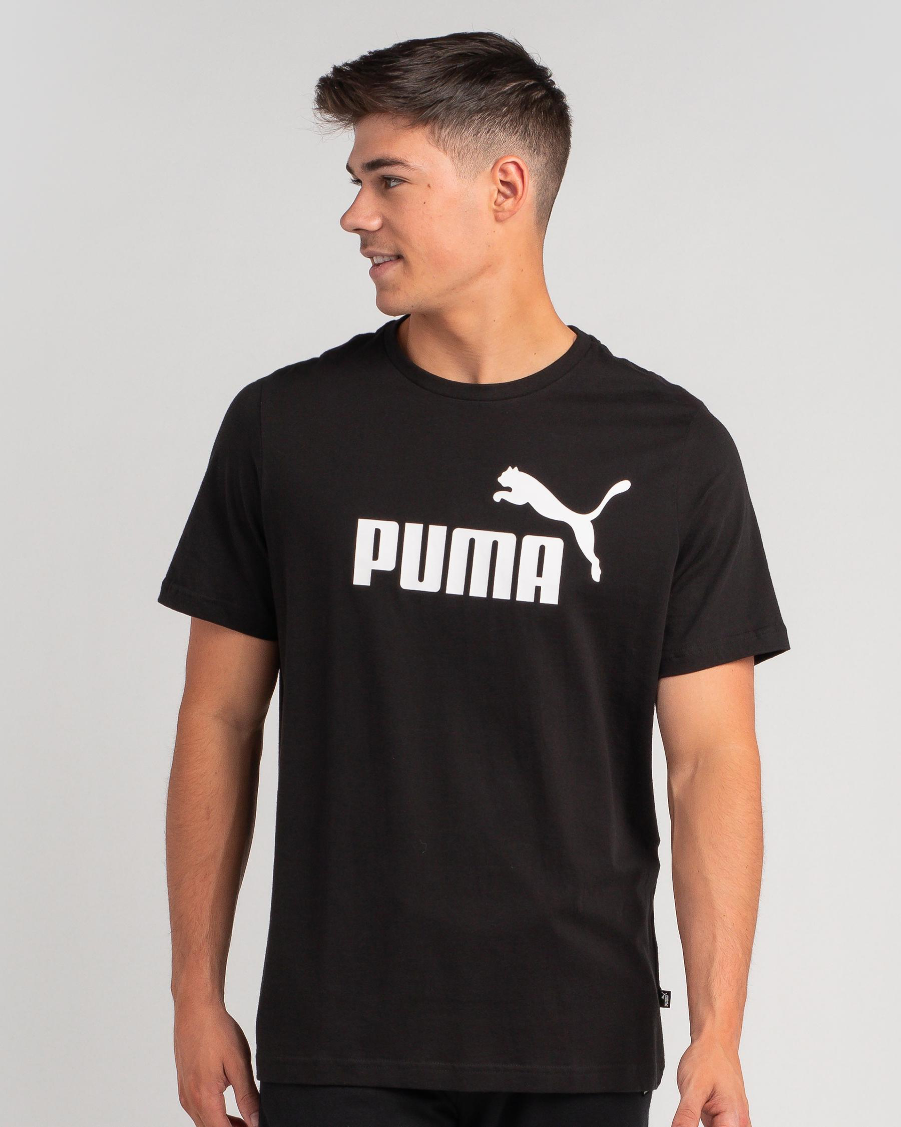 Shop Puma Essential Logo T-Shirt In Puma Black - Fast Shipping & Easy ...