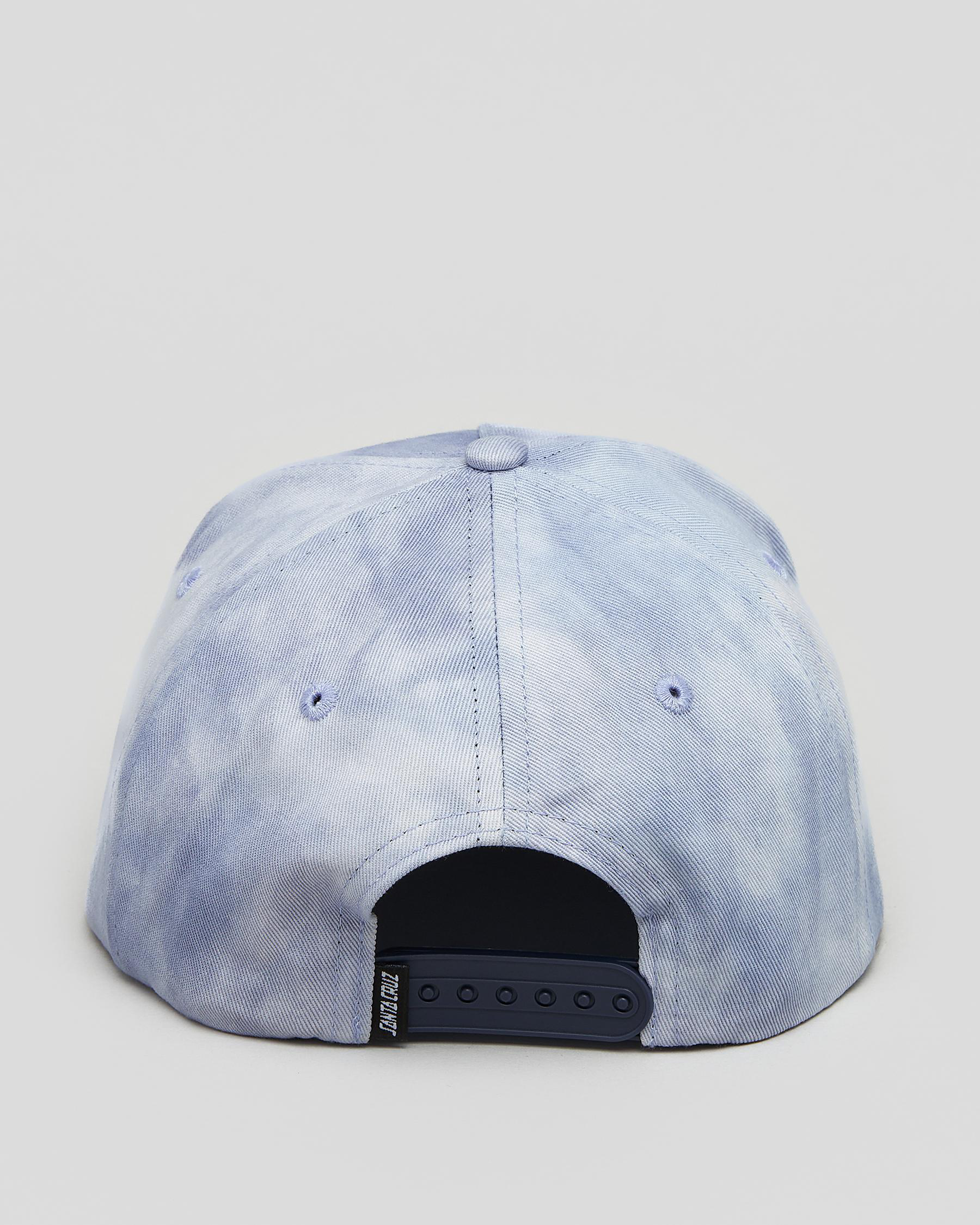 Santa Cruz Boys' Checked Ringed Flamed Dot Snapback Cap In Blue Tie Dye ...