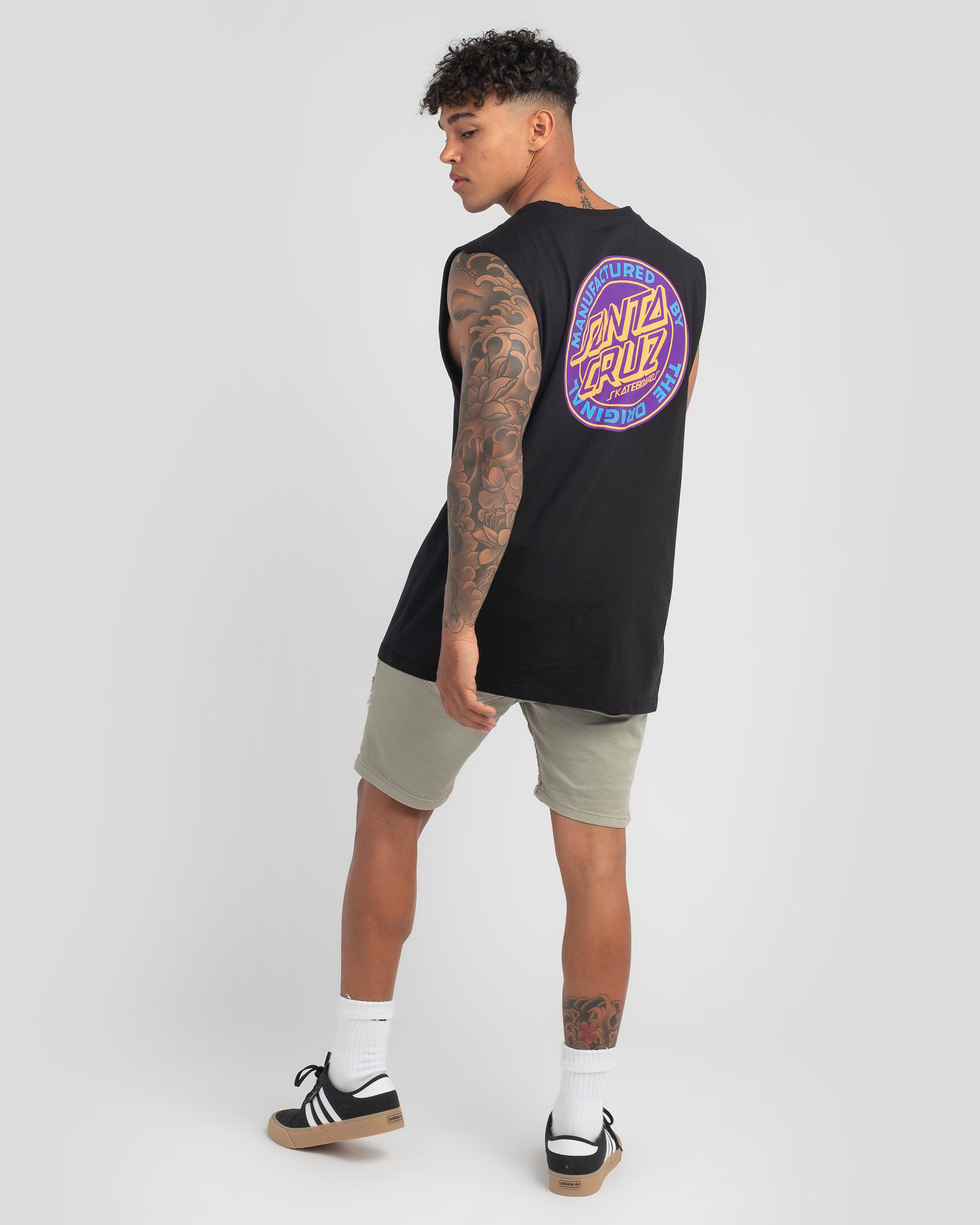 Shop Santa Cruz MFG Dot Muscle Tank In Black - Fast Shipping & Easy ...