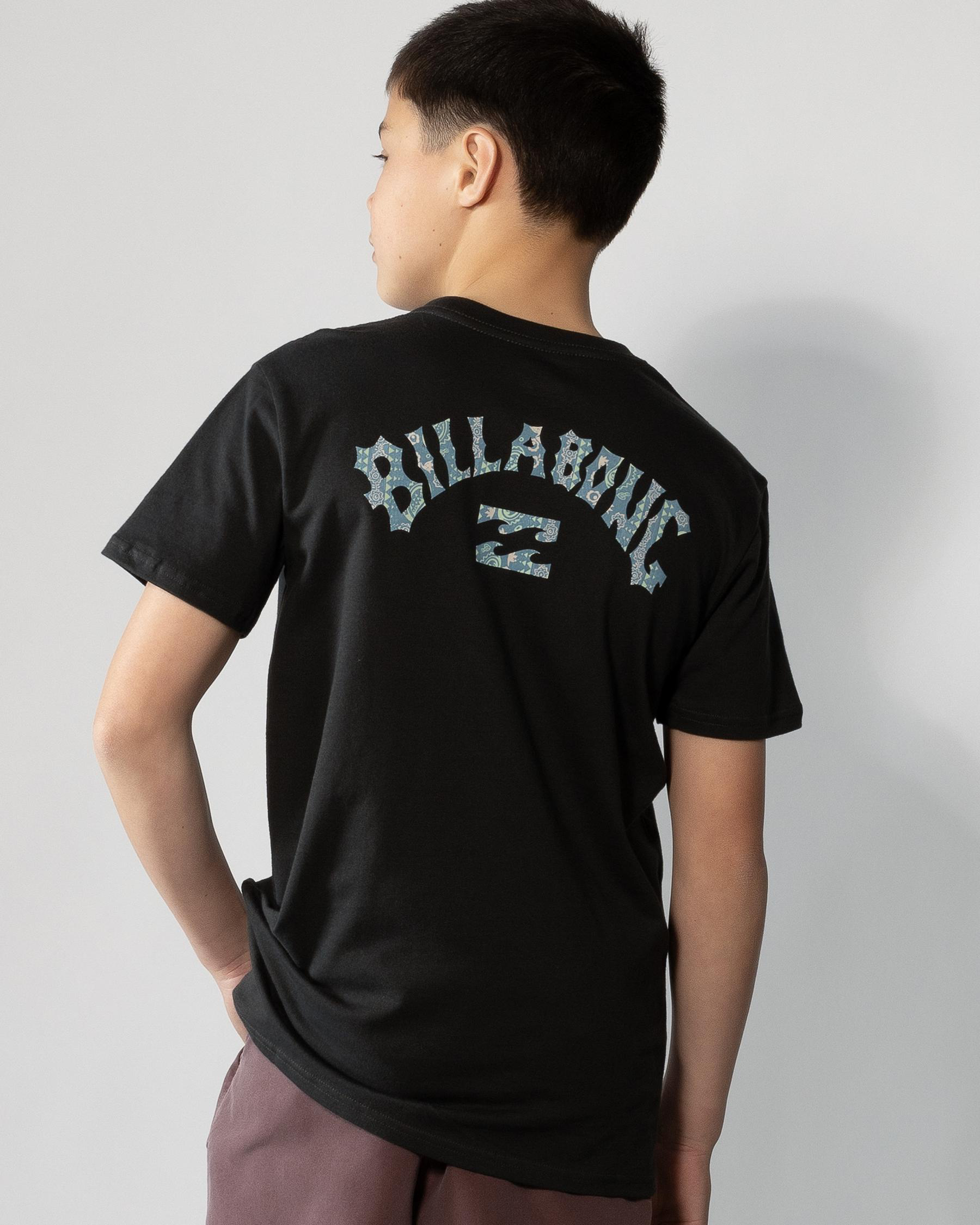 Shop Billabong Boys' Arch Fill T-Shirt In Washed Black - Fast Shipping ...