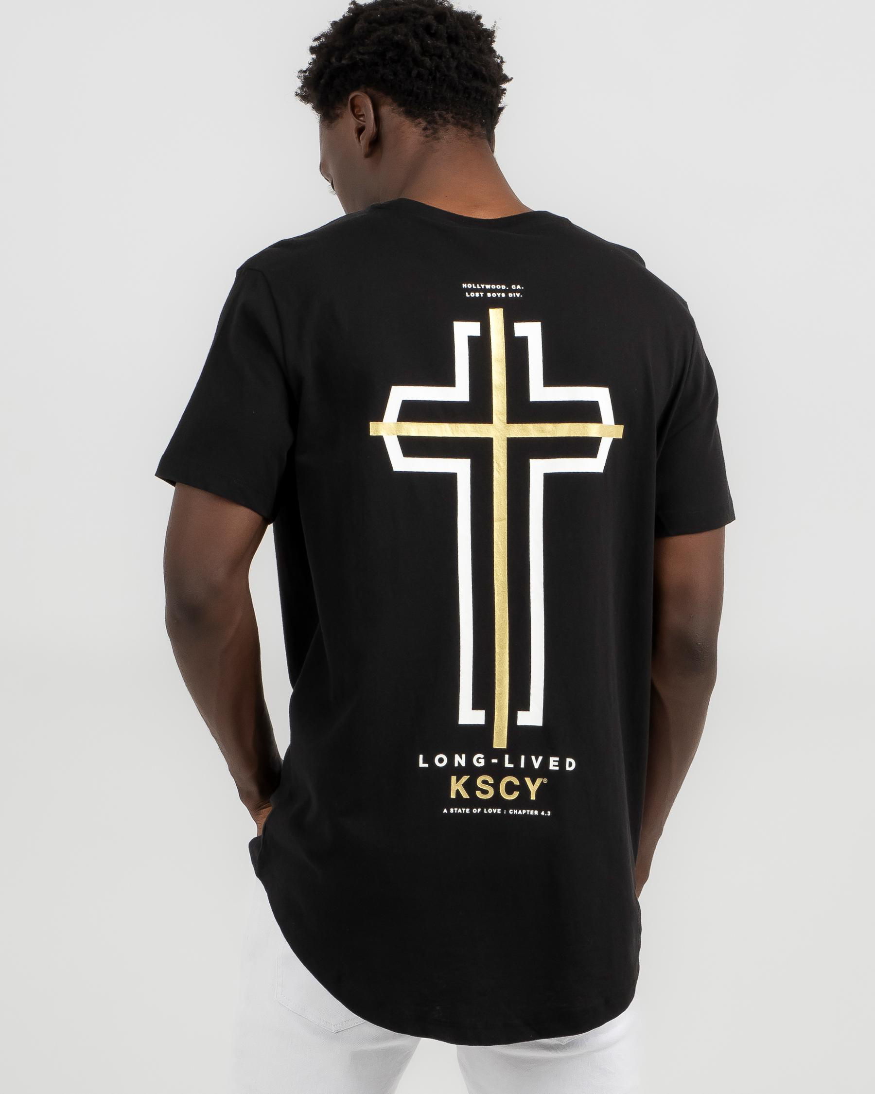 Shop Kiss Chacey Judgement Dual Curved T-Shirt In Jet Black - Fast ...