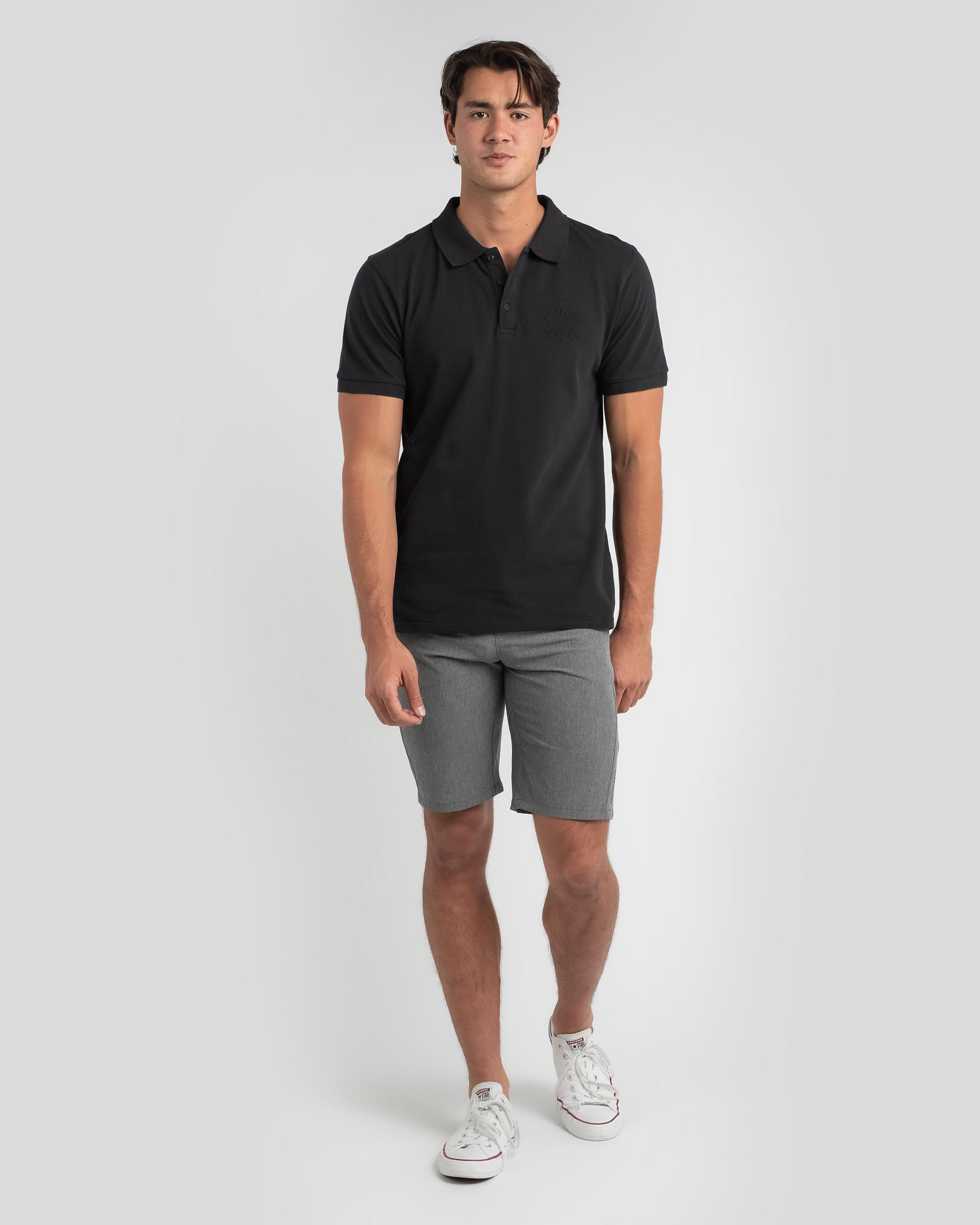 Shop Rip Curl Faded Polo Shirt In Black - Fast Shipping & Easy Returns ...
