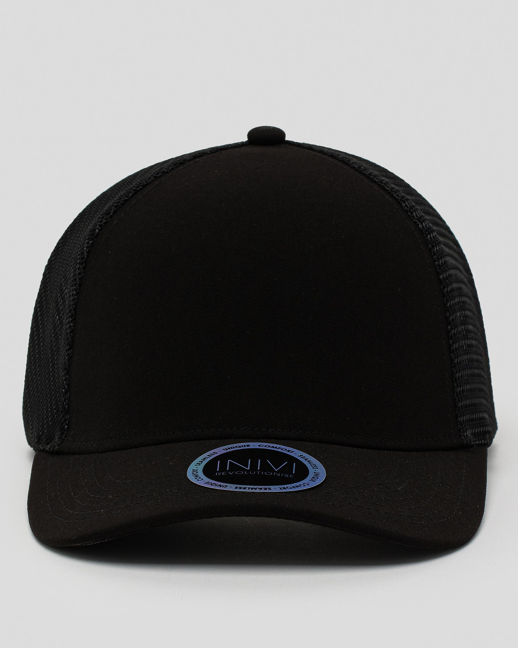 Shop INIVI Seamless 2 Panel Snapback Cap In Black - Fast Shipping ...