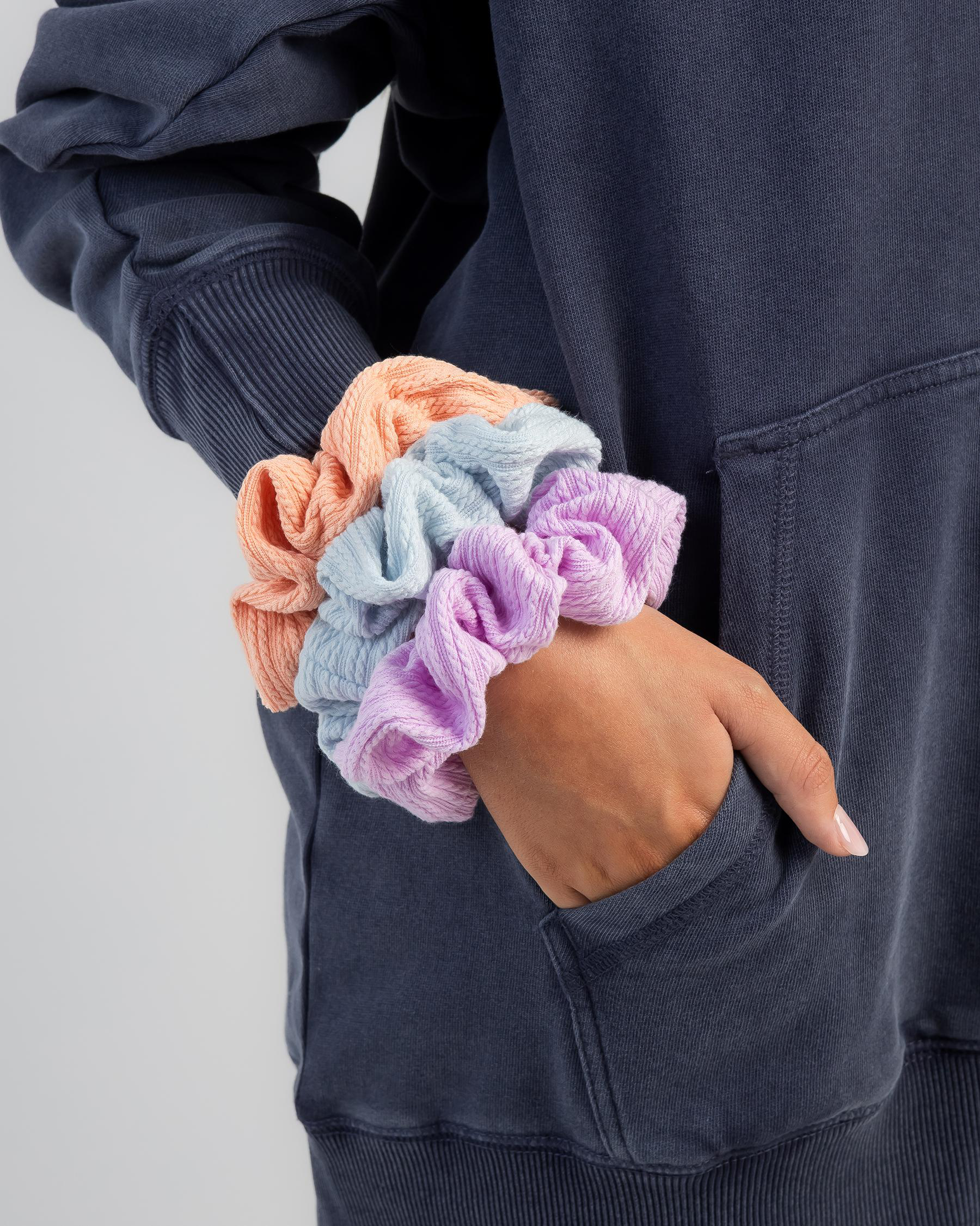 Shop Karyn In LA Demi Scrunchie Pack In Peach/lilac/blue - Fast ...