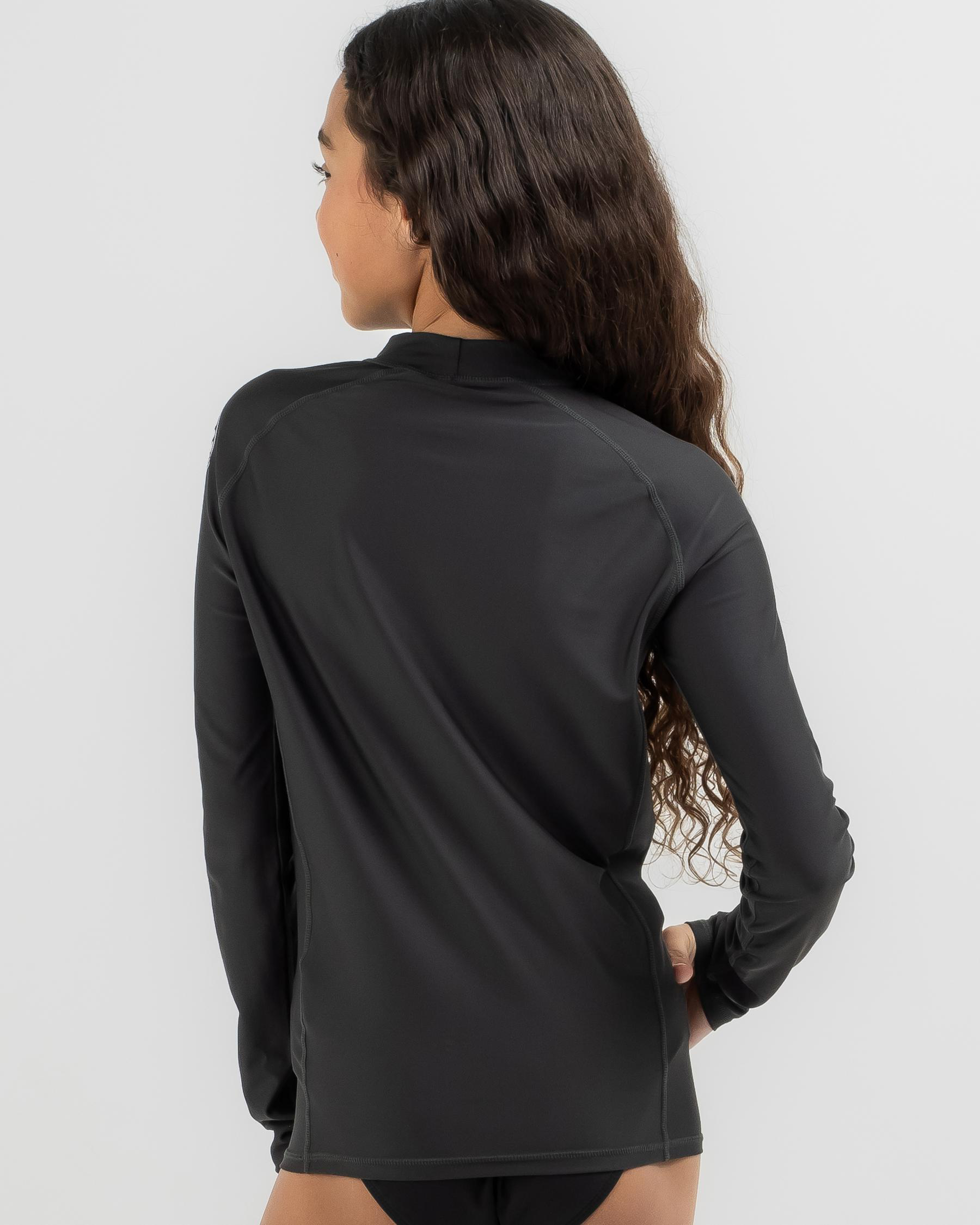 Shop Rip Curl Girls' Classic Surf Long Sleeve Rash Vest In Black - Fast ...