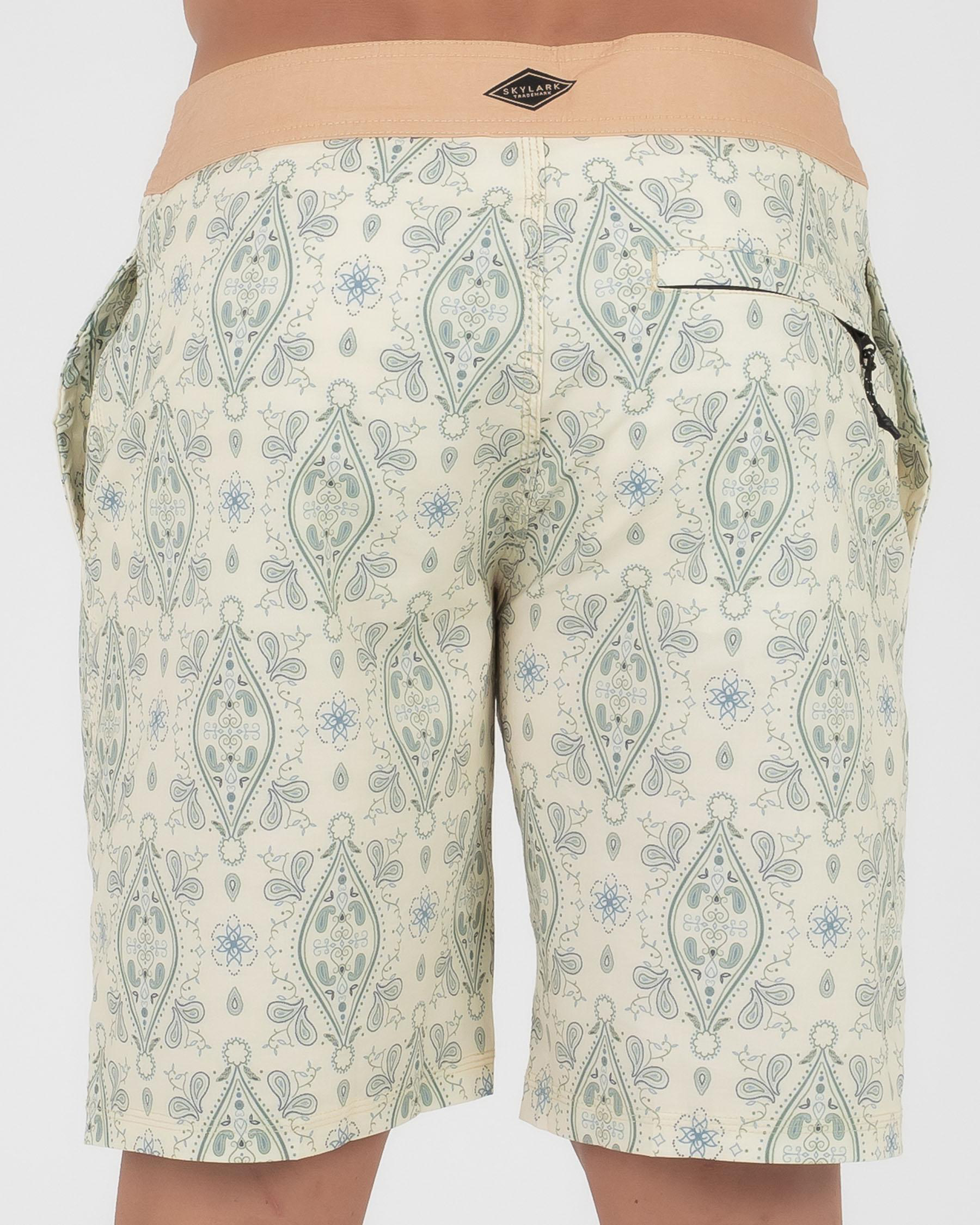 Shop Skylark Temple Board Shorts In Off White - Fast Shipping & Easy ...