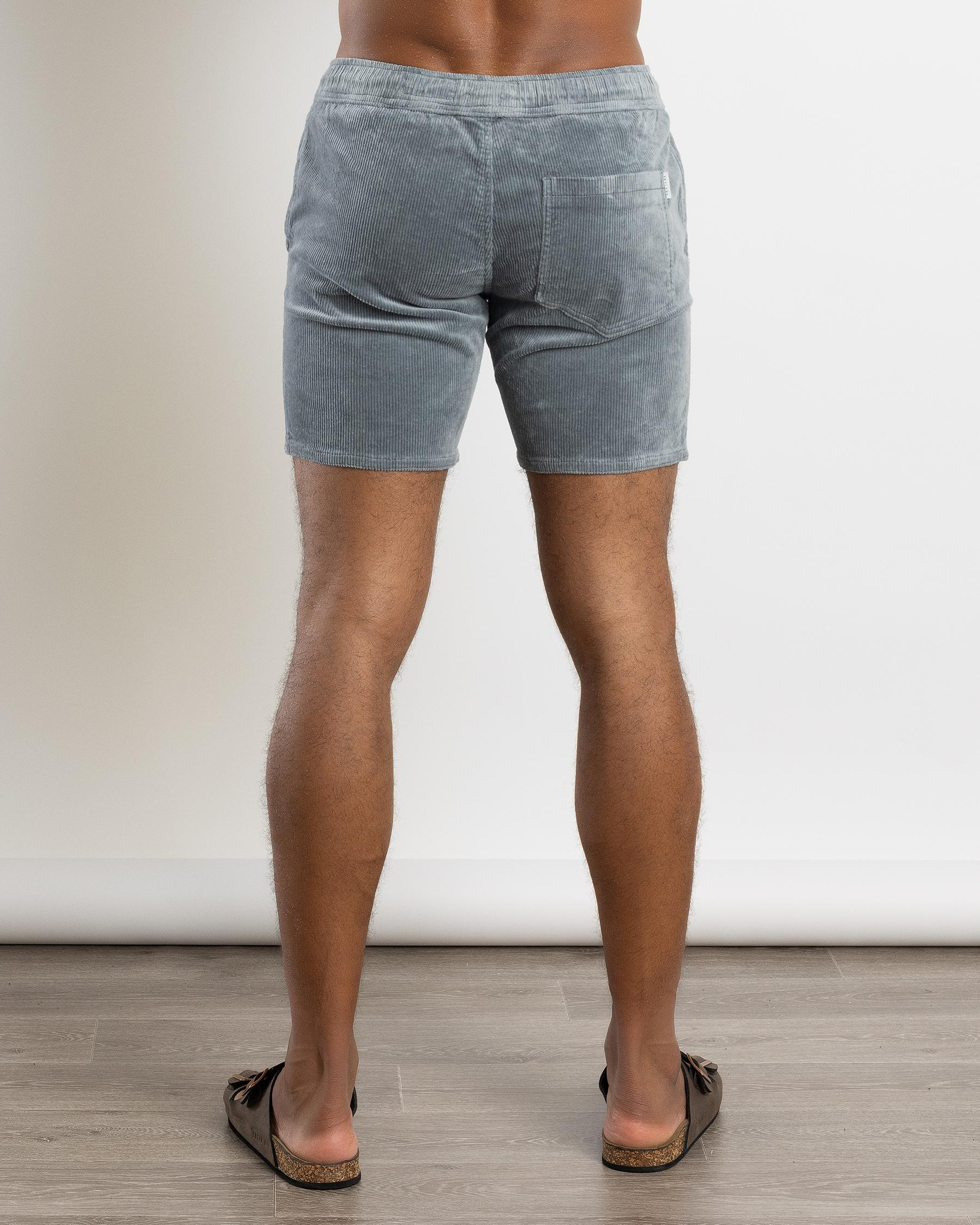 Shop Skylark Cord Elastic Waist Shorts In Grey - Fast Shipping & Easy ...