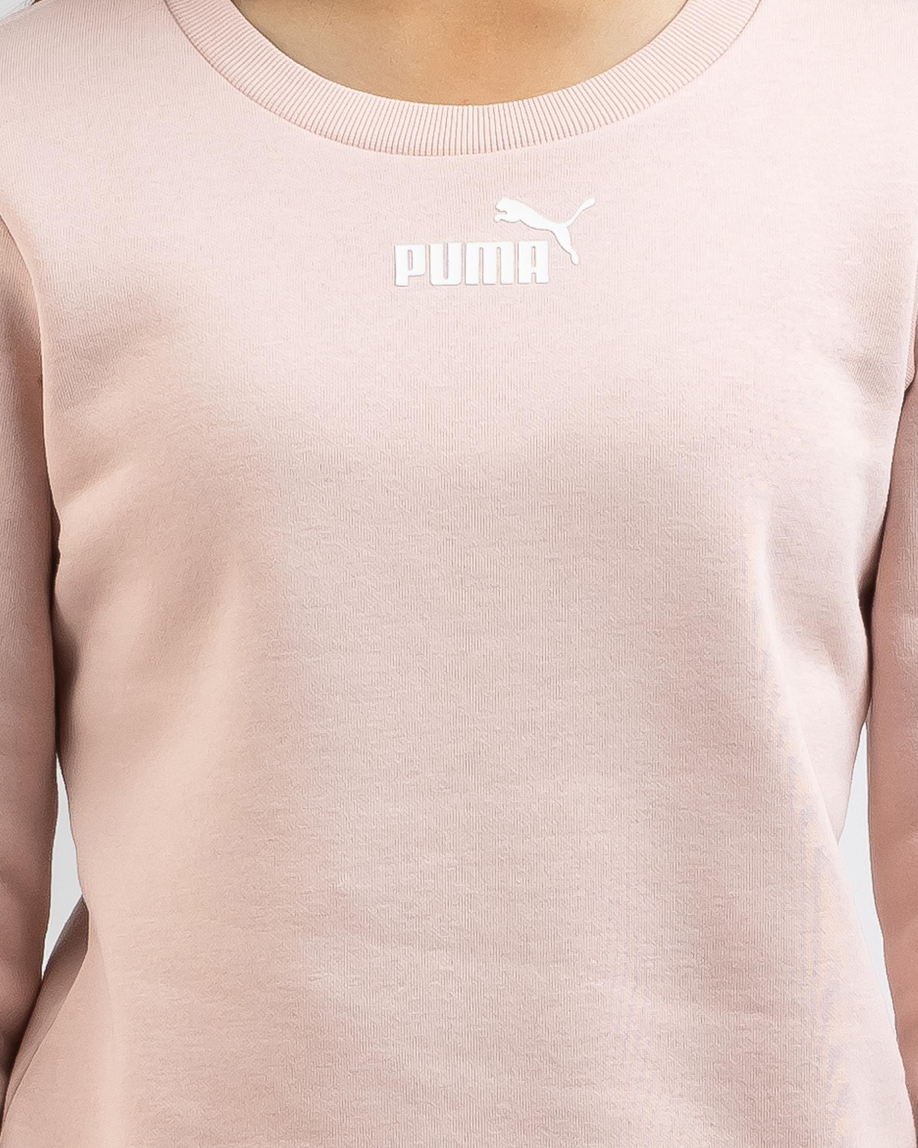 Shop Puma Girls' Alpha Sweatshirt In Rose Quartz - Fast Shipping & Easy ...