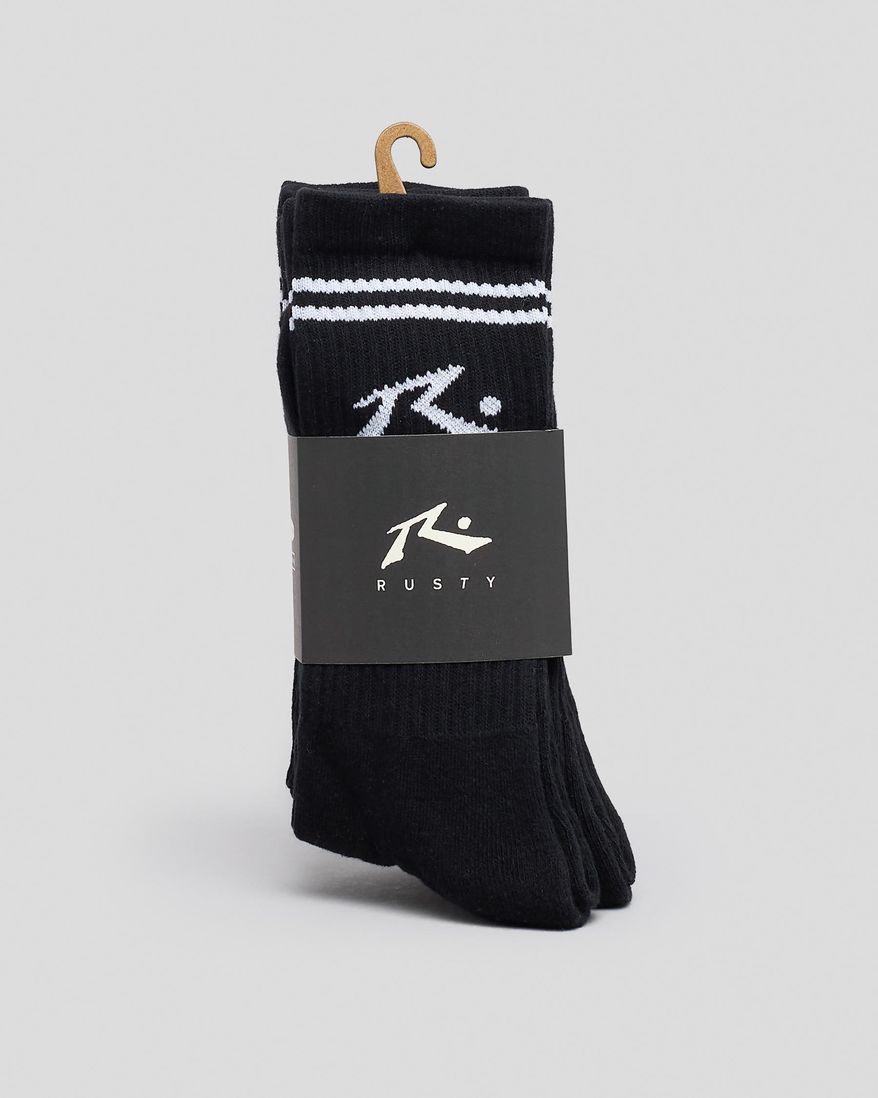 Shop Rusty Comp Mid Calf Socks 4 Pack In Black - Fast Shipping & Easy ...