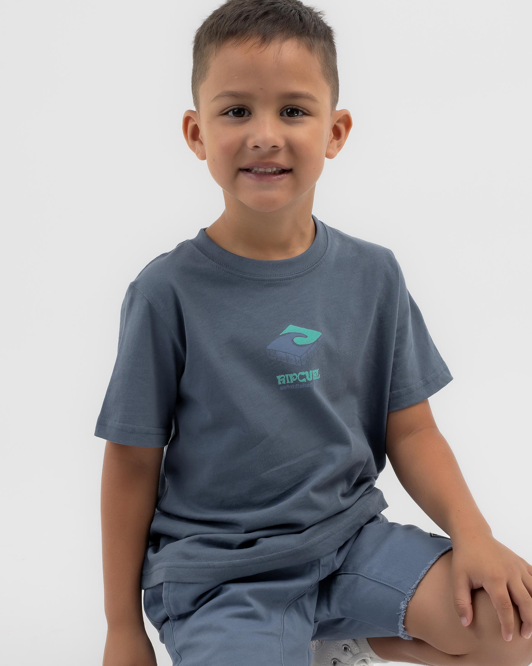 Shop Rip Curl Toddlers' Mystic Waves Logo T-Shirt In Vintage Navy ...