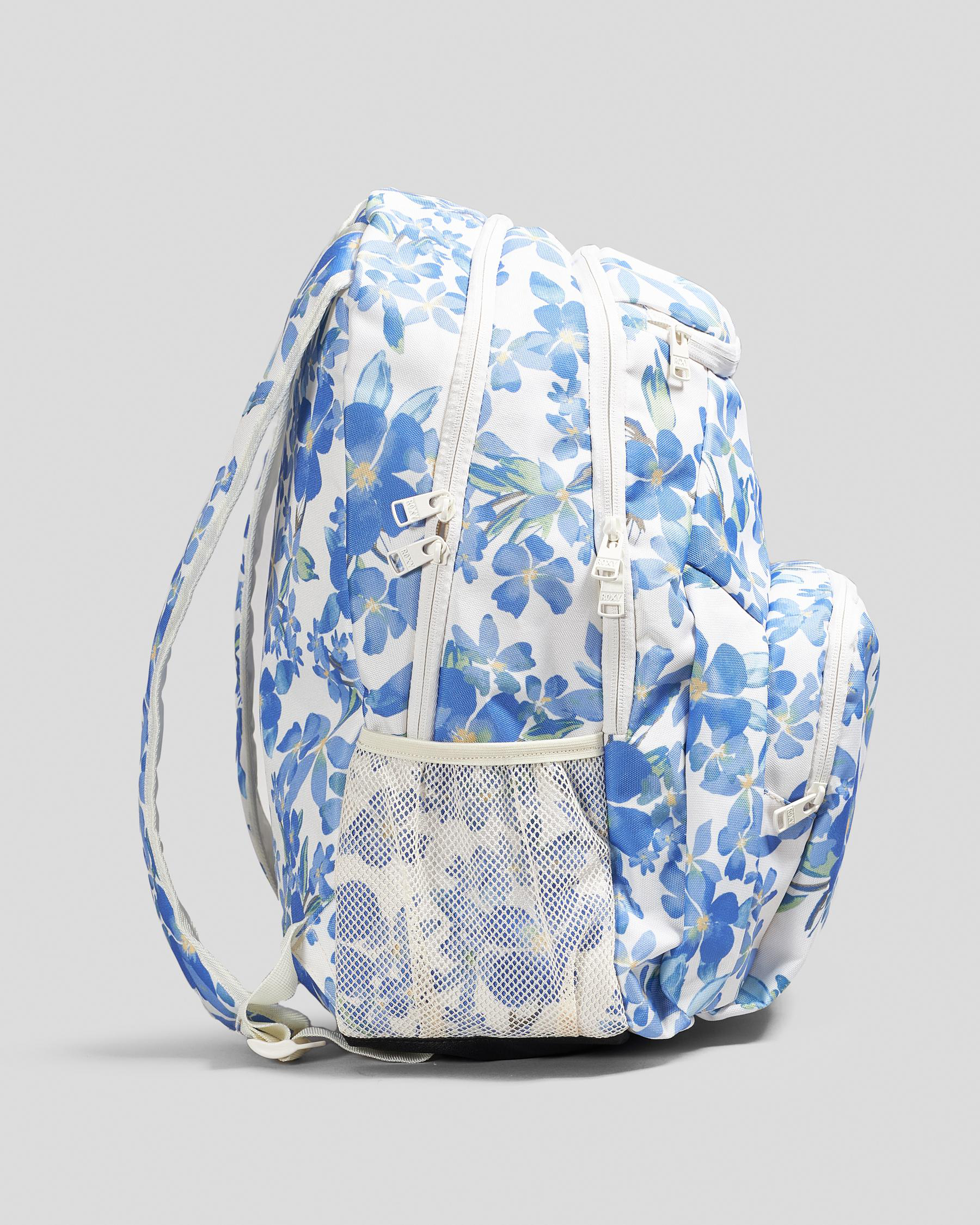 Shop Roxy Shadow Swell Printed Backpack In Egret Artsy Floral - Fast ...