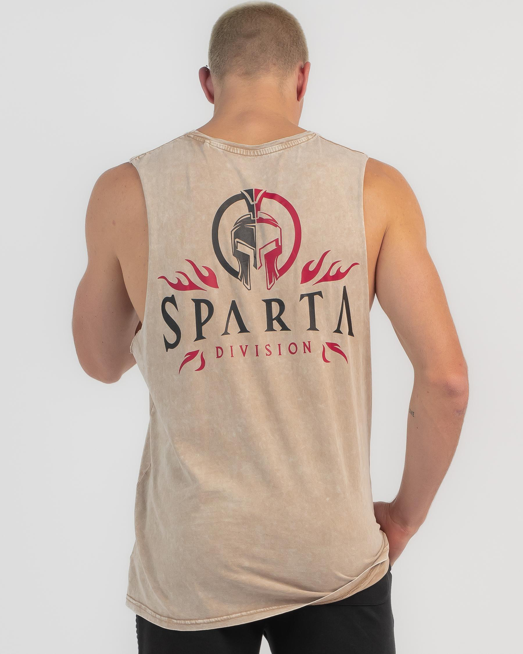 Shop Sparta Eternal Flame Muscle Tank In Sand Acid - Fast Shipping ...