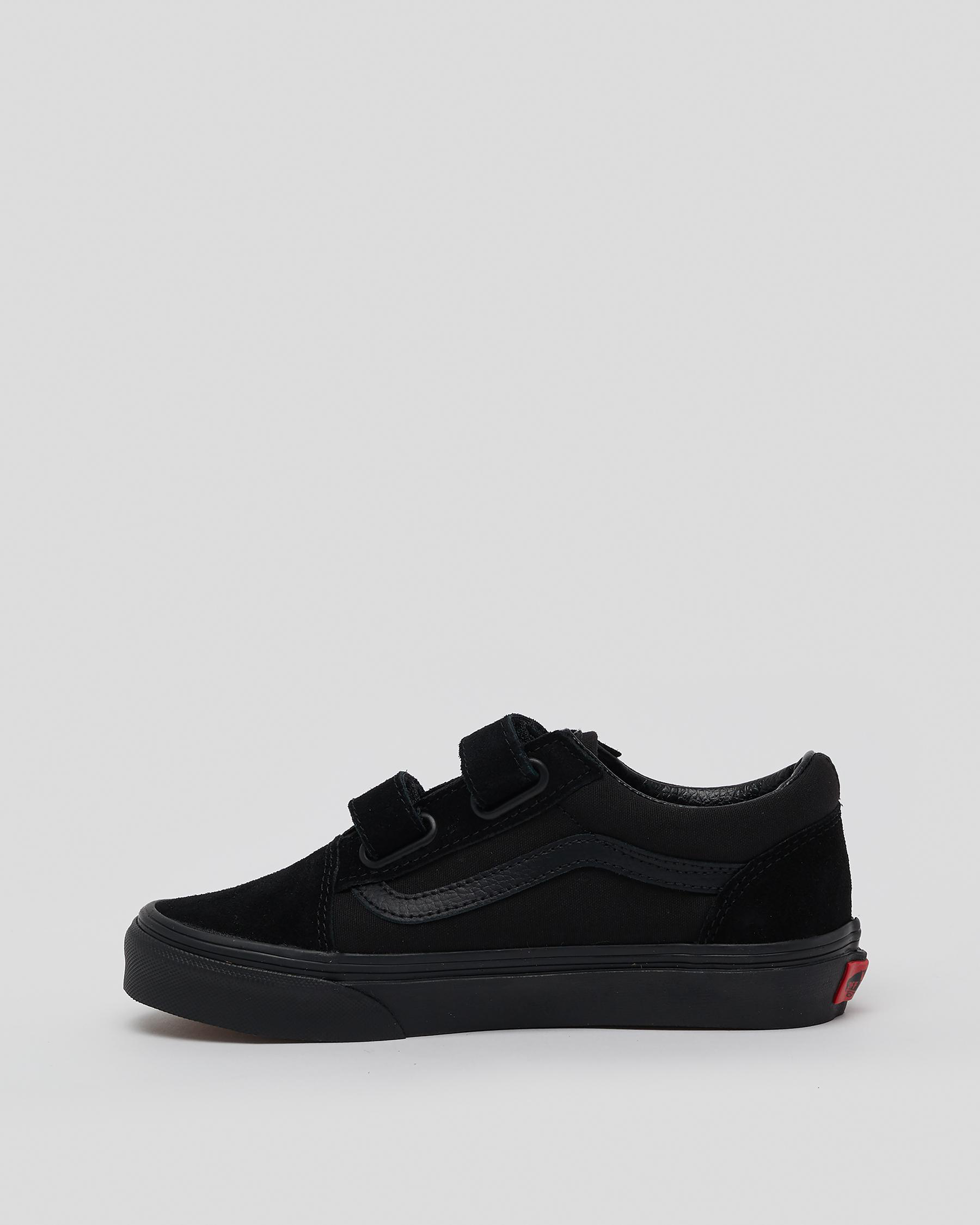 Shop Vans Girls' Old Skool Shoes In Black/black - Fast Shipping & Easy ...