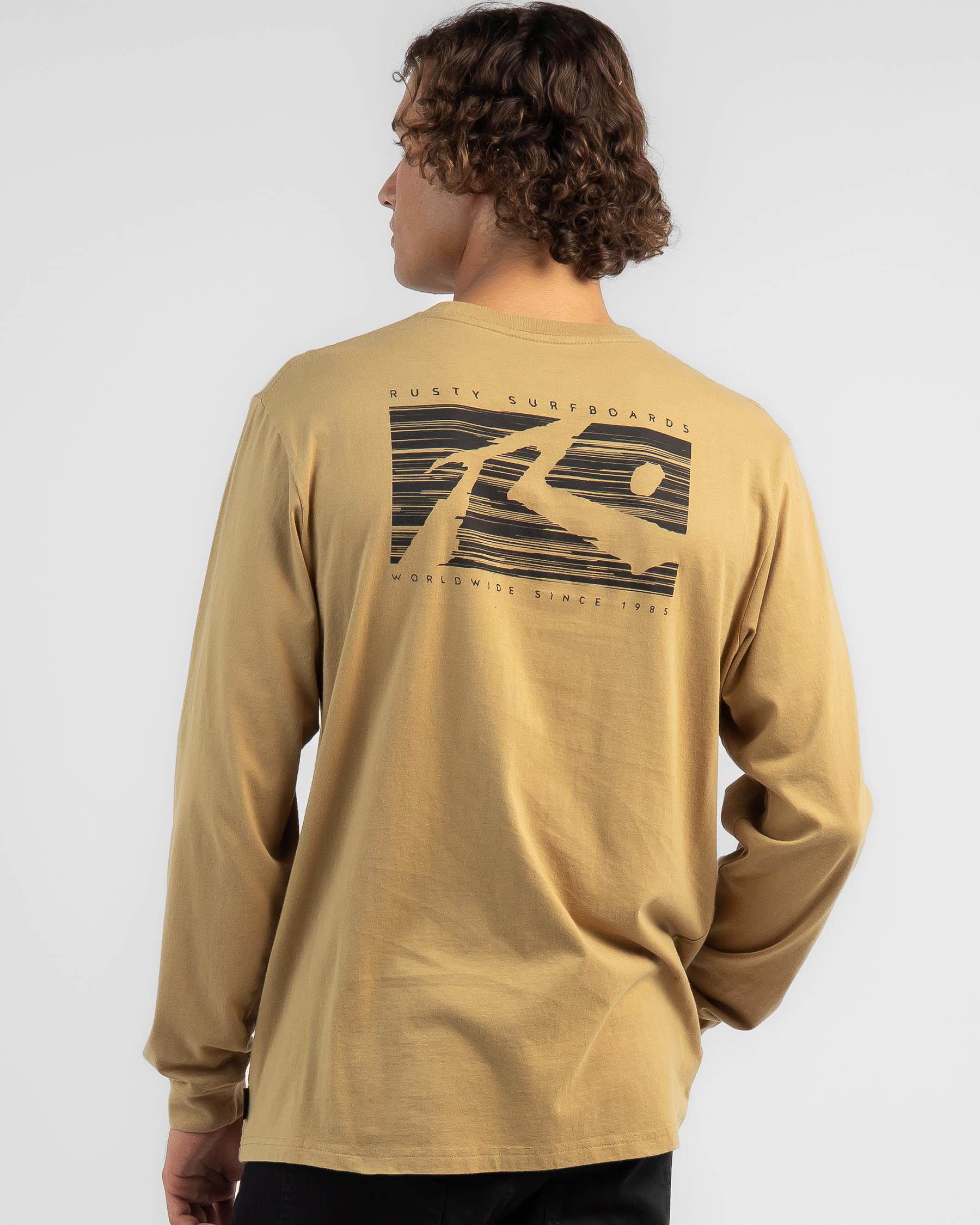 Shop Rusty R Dot Long Sleeve T-Shirt In Khaki - Fast Shipping & Easy ...