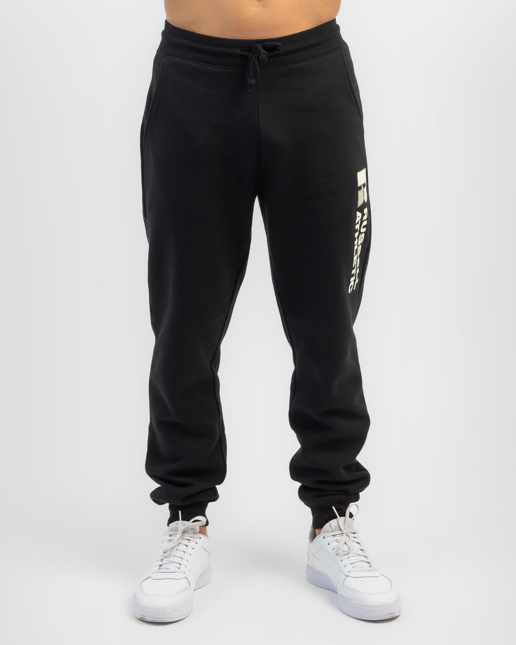 Shop Russell Athletic Originals Bar Logo Cuff Track Pants In Black ...