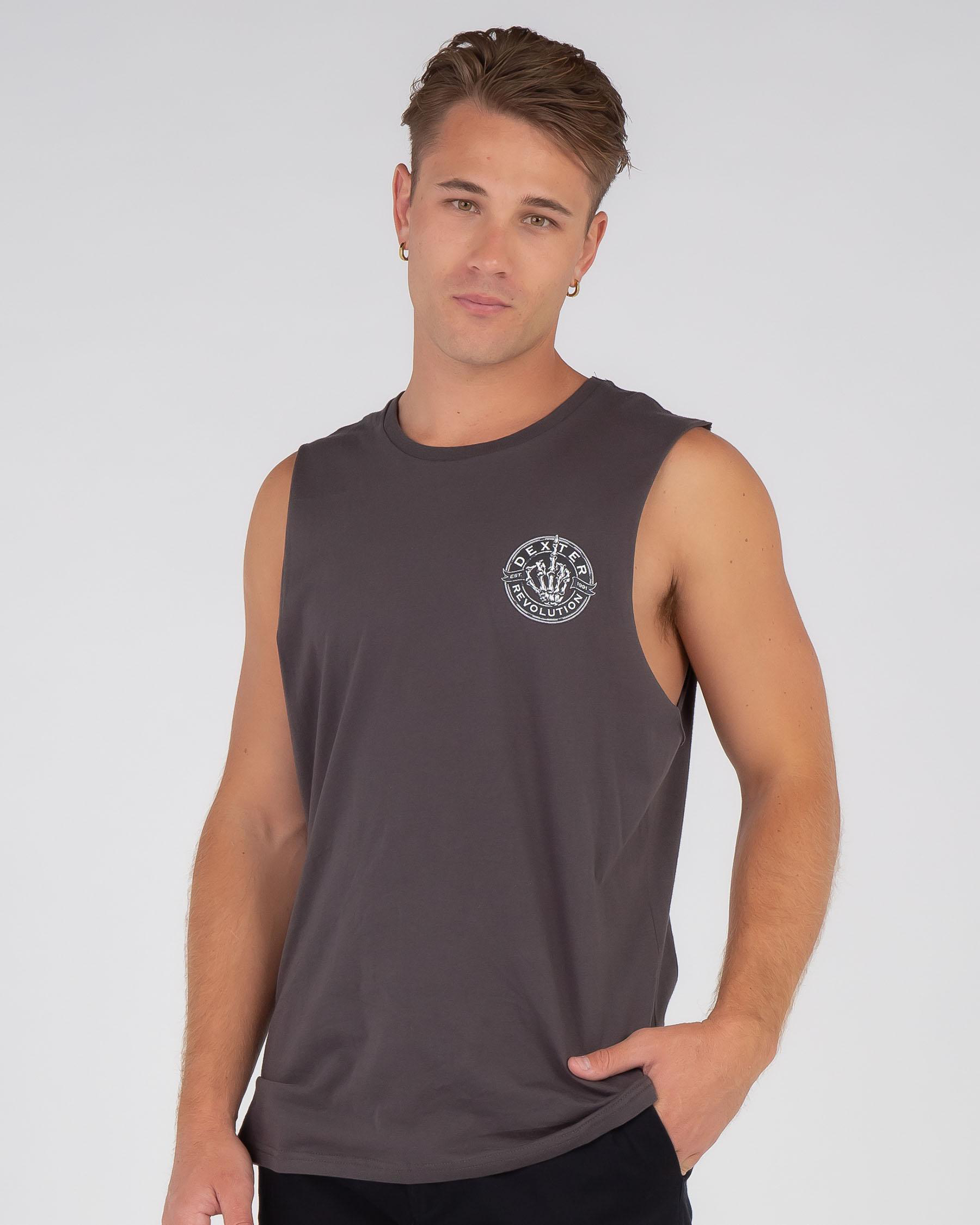Shop Dexter Hex Muscle Tank In Char/port - Fast Shipping & Easy Returns ...