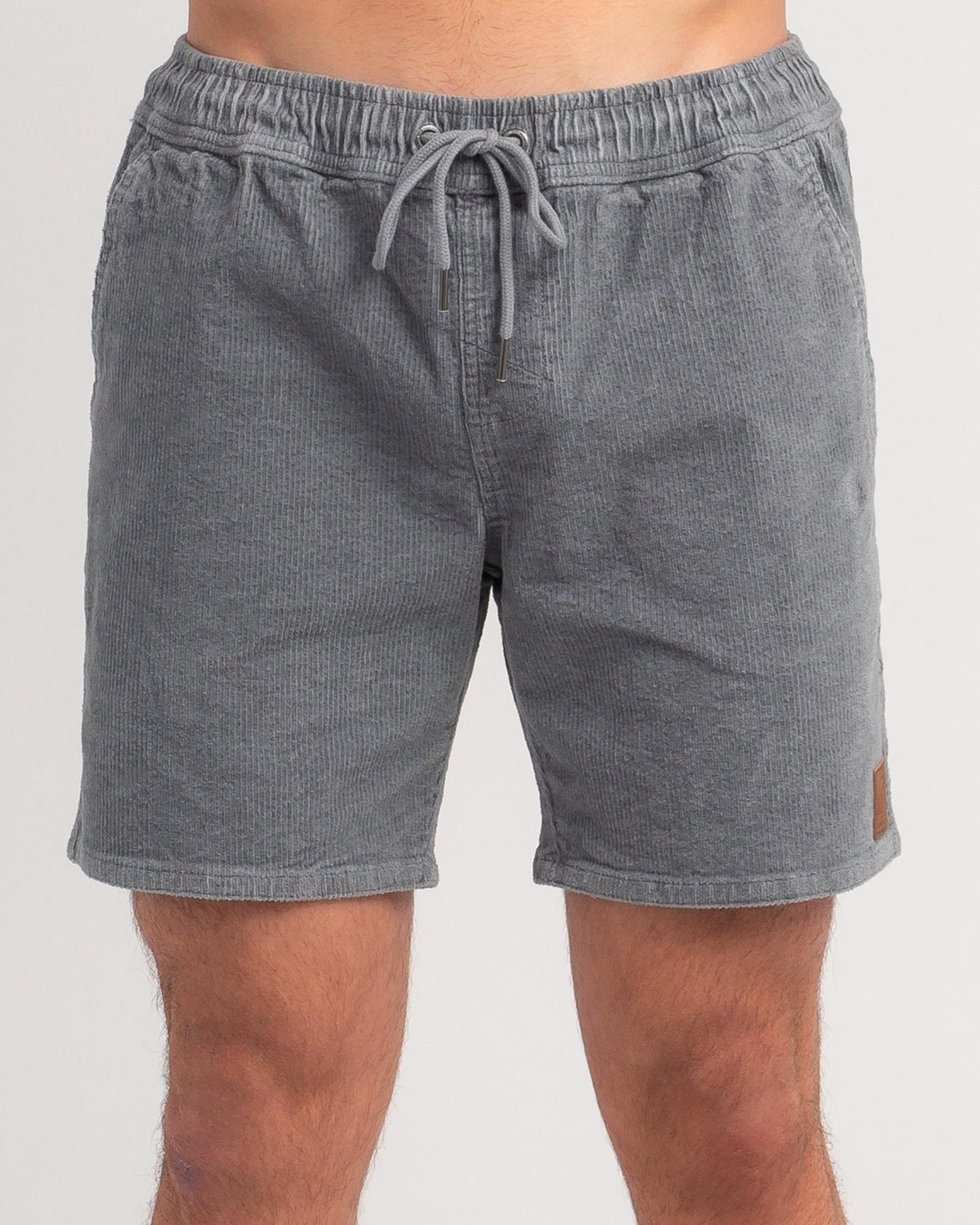 Shop Skylark Cord Elastic Waist Shorts In Blue - Fast Shipping & Easy ...