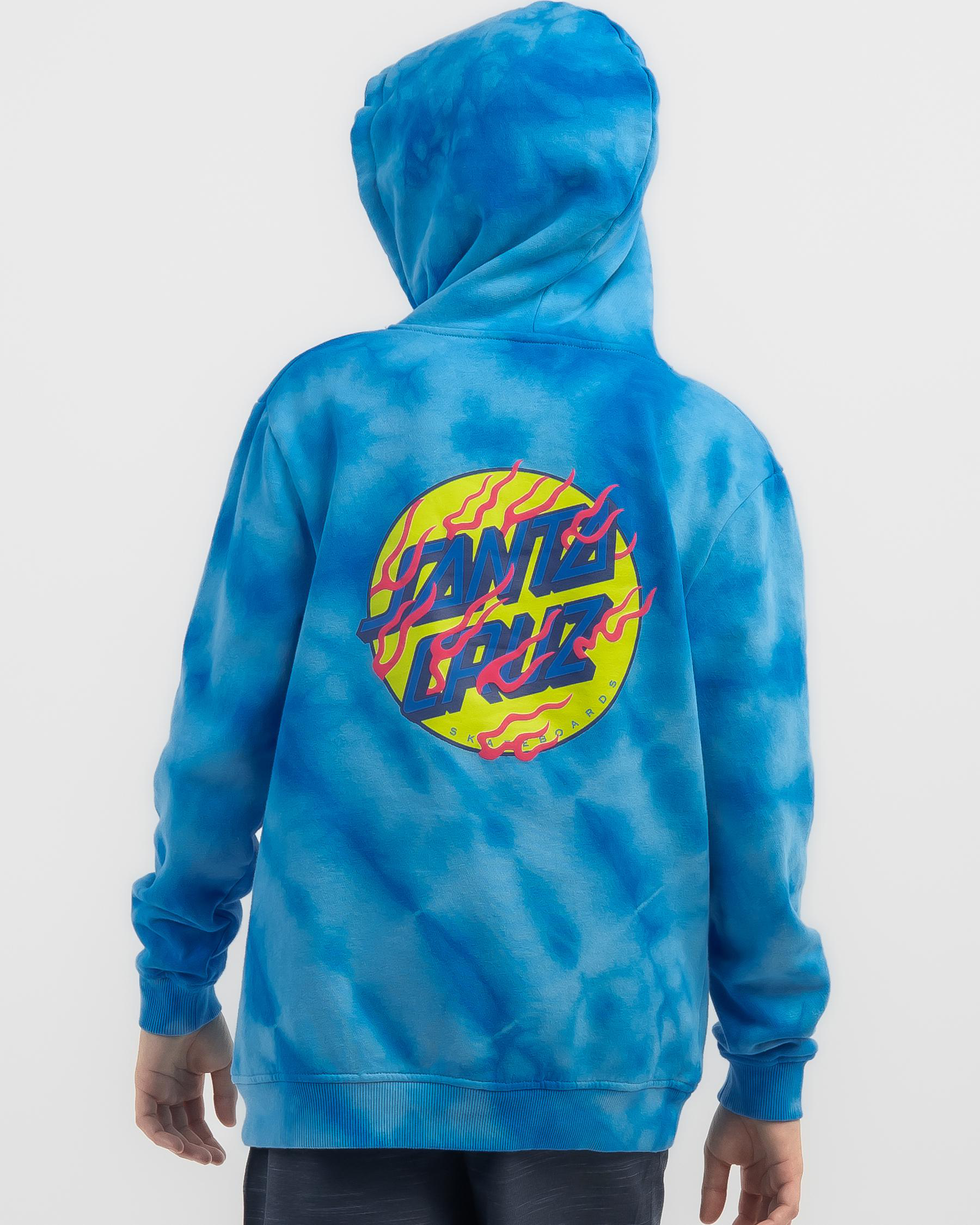 Shop Santa Cruz Boys' Inferno Stacked Strip Dot Hoodie In Turquoise ...