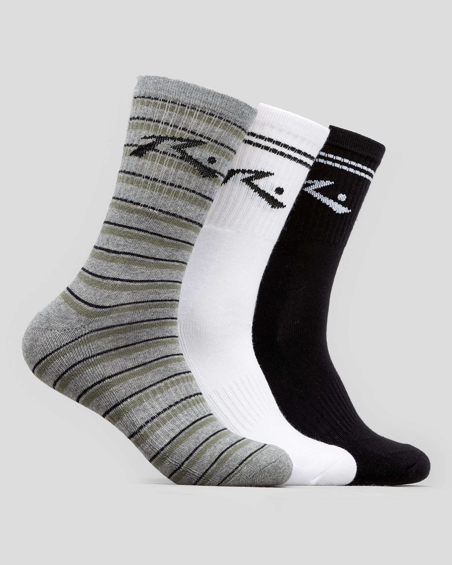 Shop Rusty Never Ever Mid Calf Socks 3 Pack In Multi 2 - Fast Shipping ...