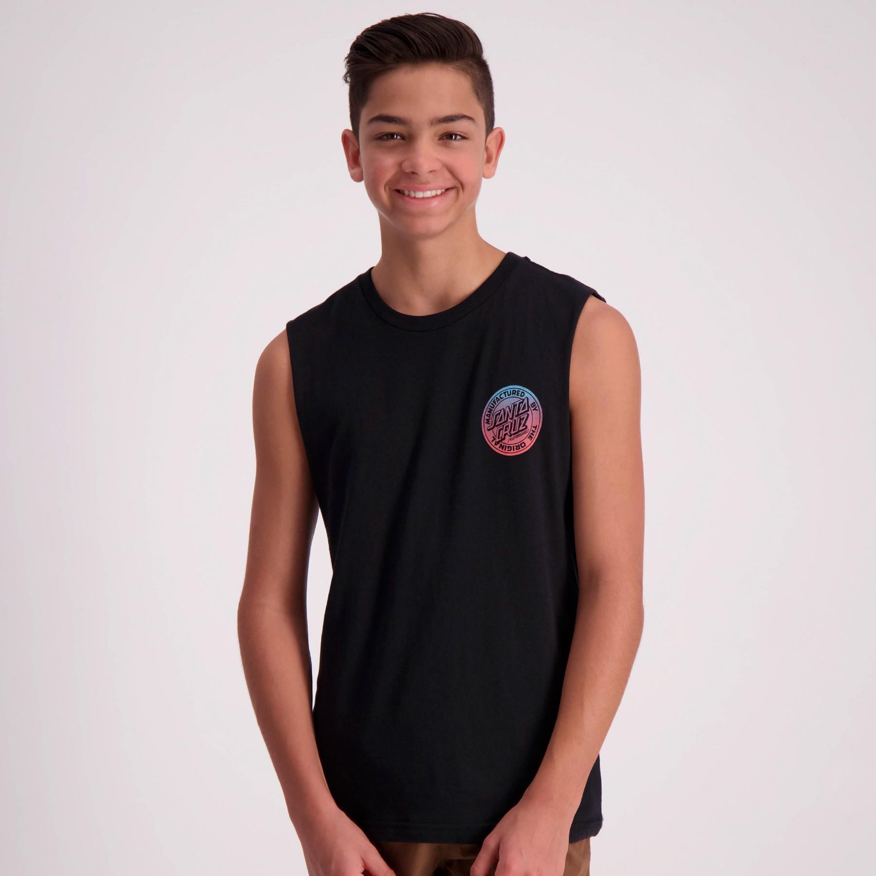 Shop Santa Cruz Boys' Original Fade Dot Muscle Tank In Black - Fast ...