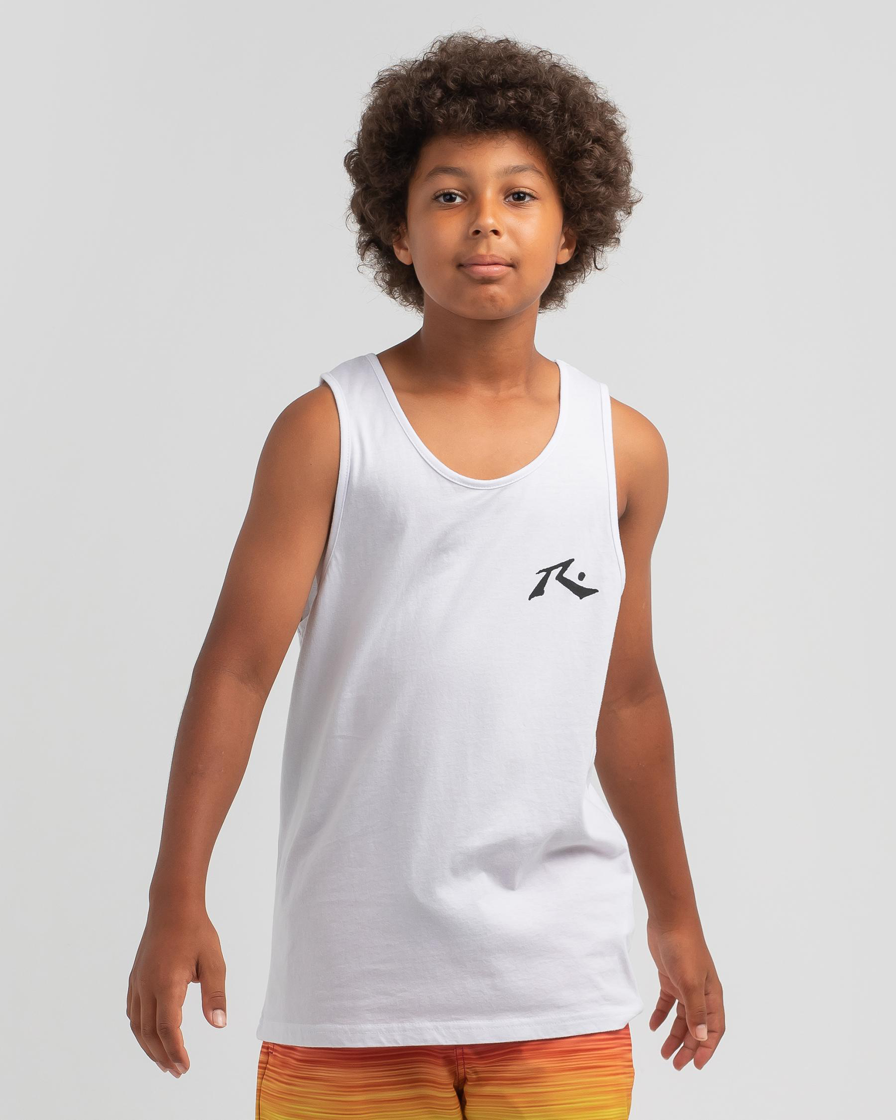 Shop Rusty Boys' Competition Tank In White - Fast Shipping & Easy ...