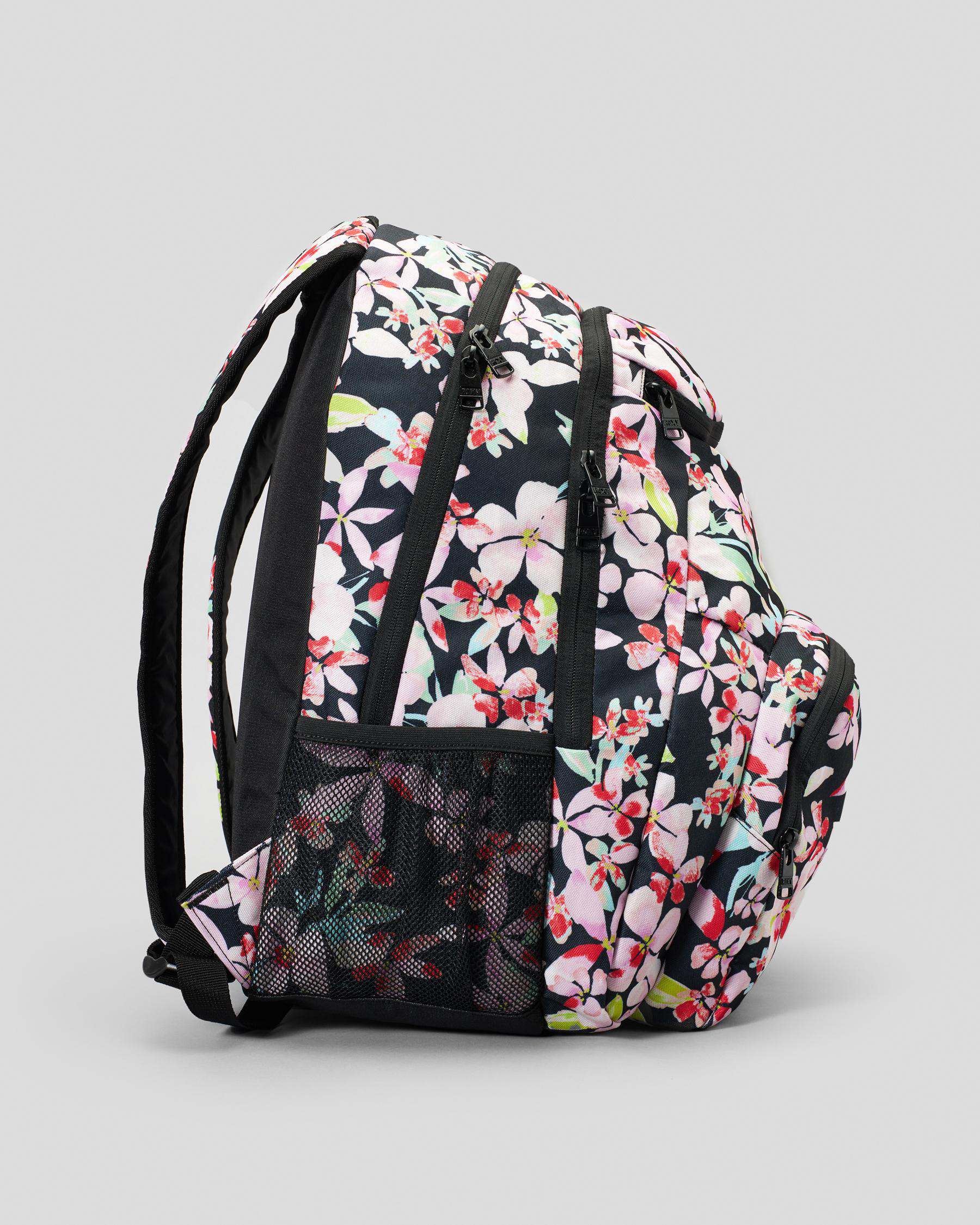 Shop Roxy Shadow Swell Printed Backpack In Anthracite New Life - Fast ...