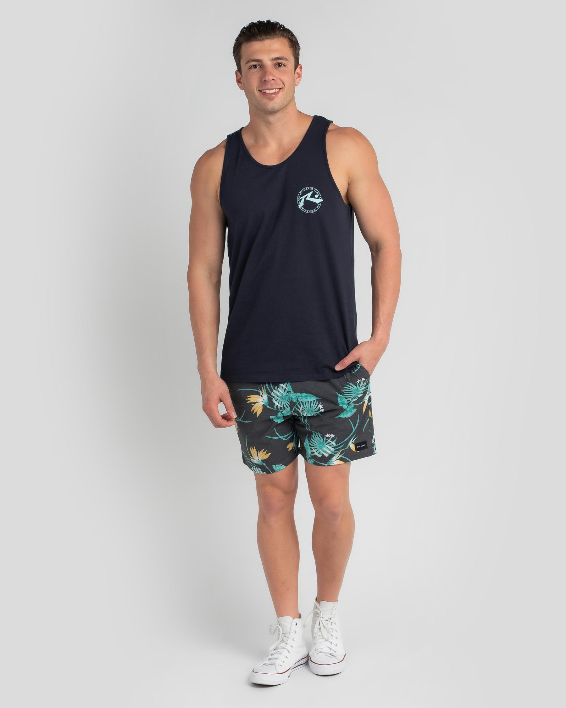 Shop Rusty Rusty Channel Time Tank In Navy Blue - Fast Shipping & Easy ...