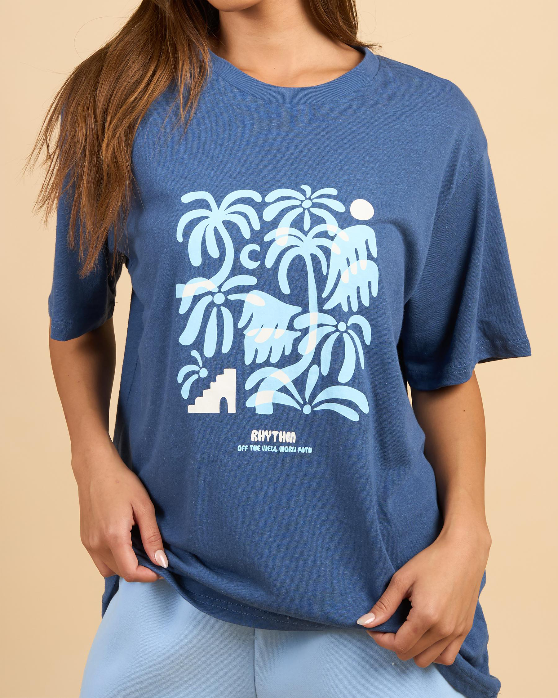 Rhythm Island Oversized T-Shirt In Indigo - FREE* Shipping & Easy ...