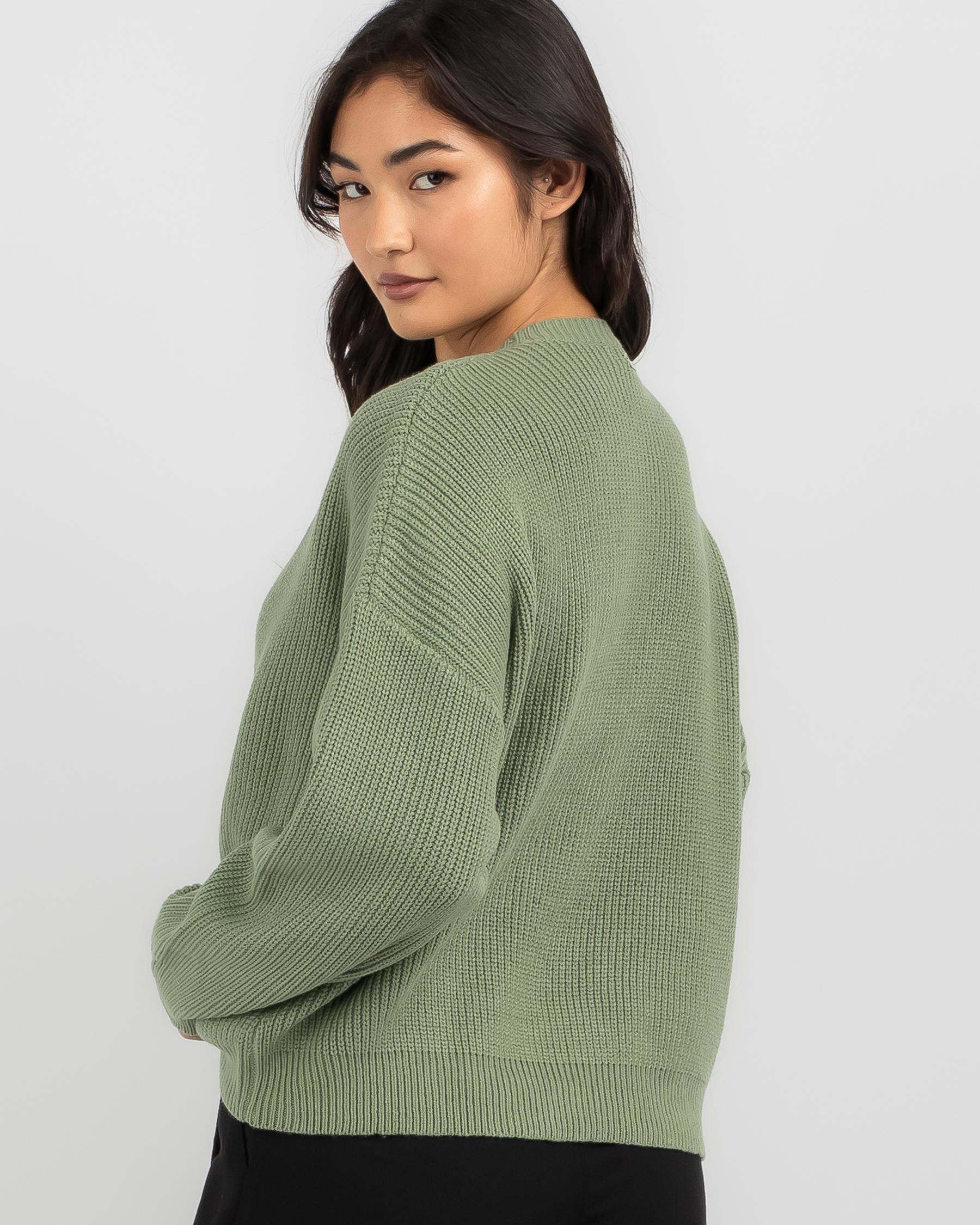 Mooloola Basic Knit Jumper In Sage - Fast Shipping & Easy Returns ...